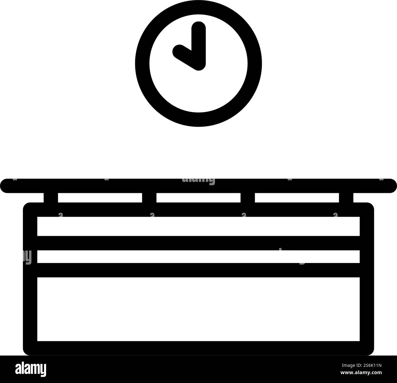 Office Reception Desk Icon. Bold outline design with editable stroke ...