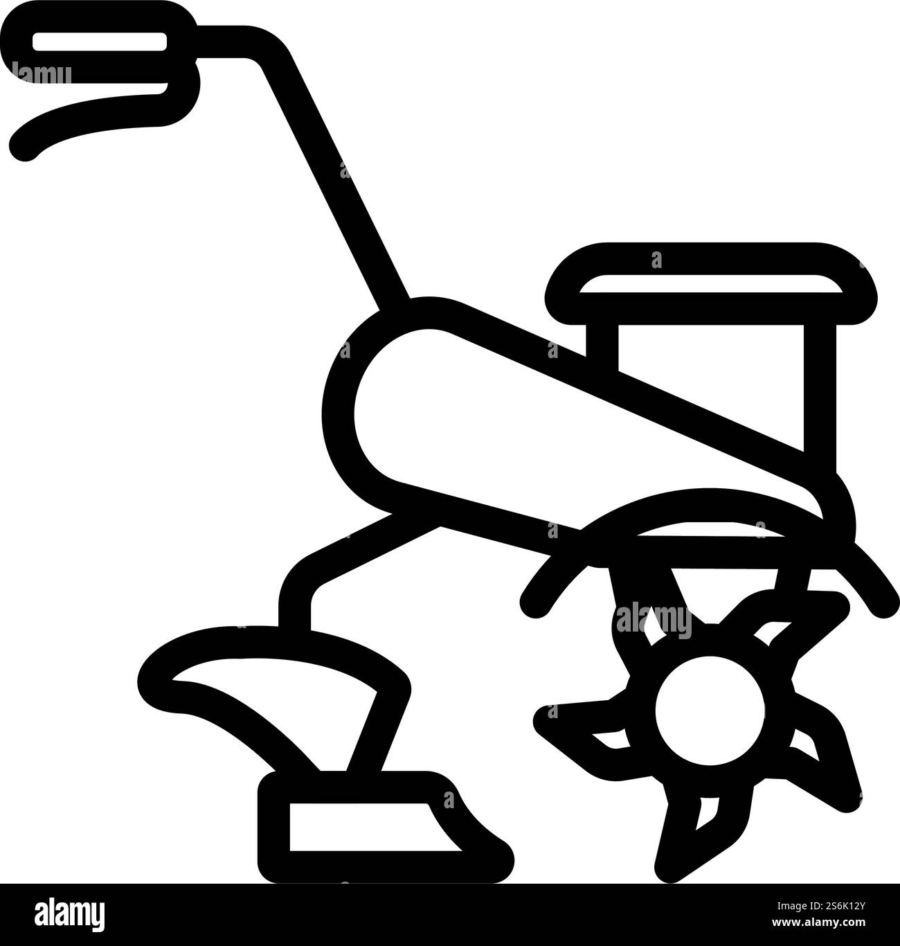 Garden Tiller Icon. Bold outline design with editable stroke width ...