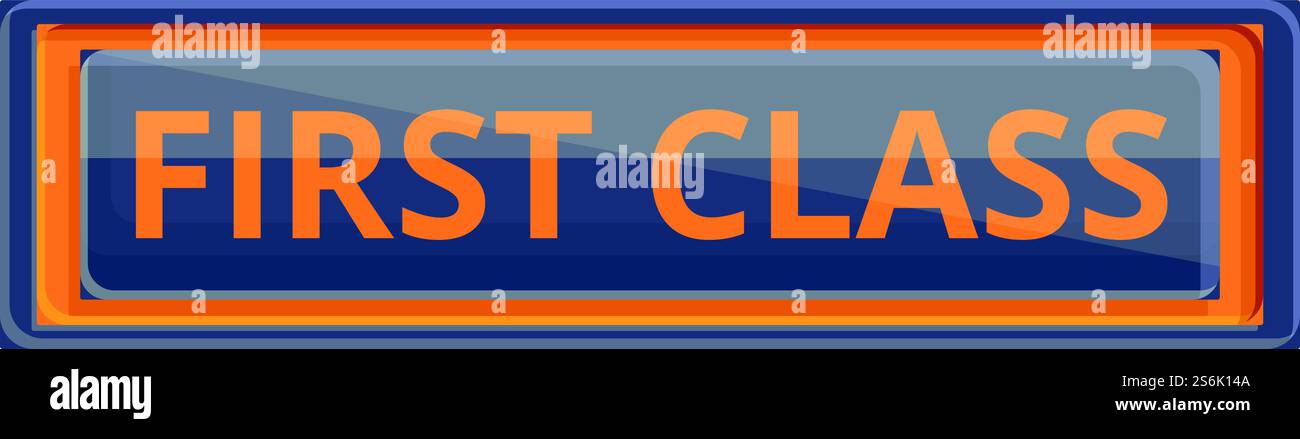 First class banner icon. Cartoon of First class banner vector icon for ...