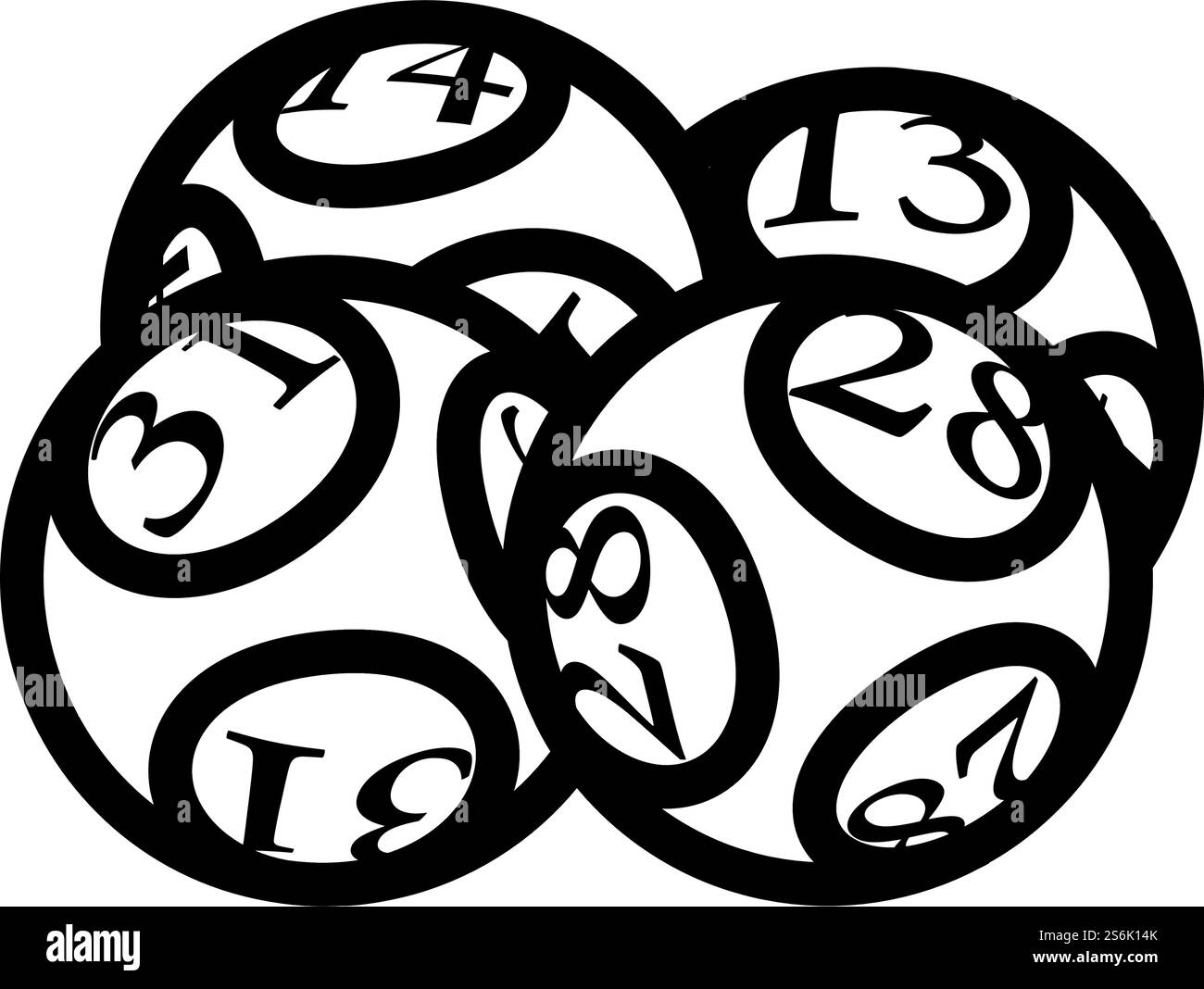 Lotto Balls Icon. Editable Bold Outline Design. Vector Illustration ...