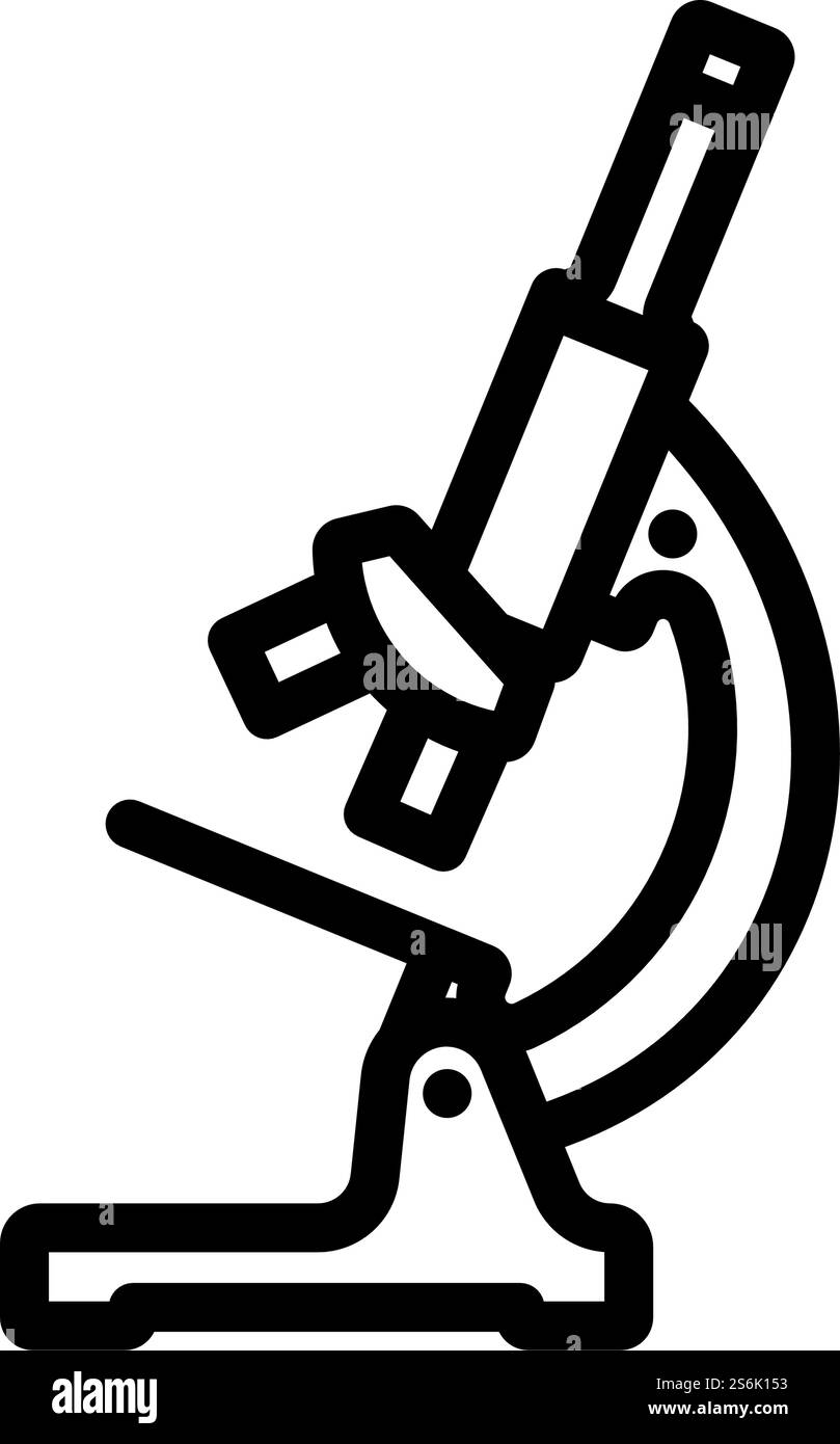 Icon Of Chemistry Microscope. Editable Bold Outline Design. Vector ...
