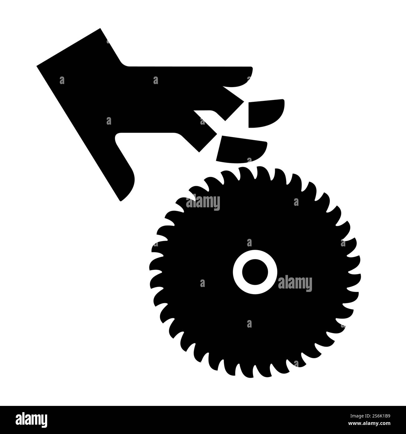 Cutting Of Fingers Or Hand Rotating Blade Symbol Sign Isolate on White ...