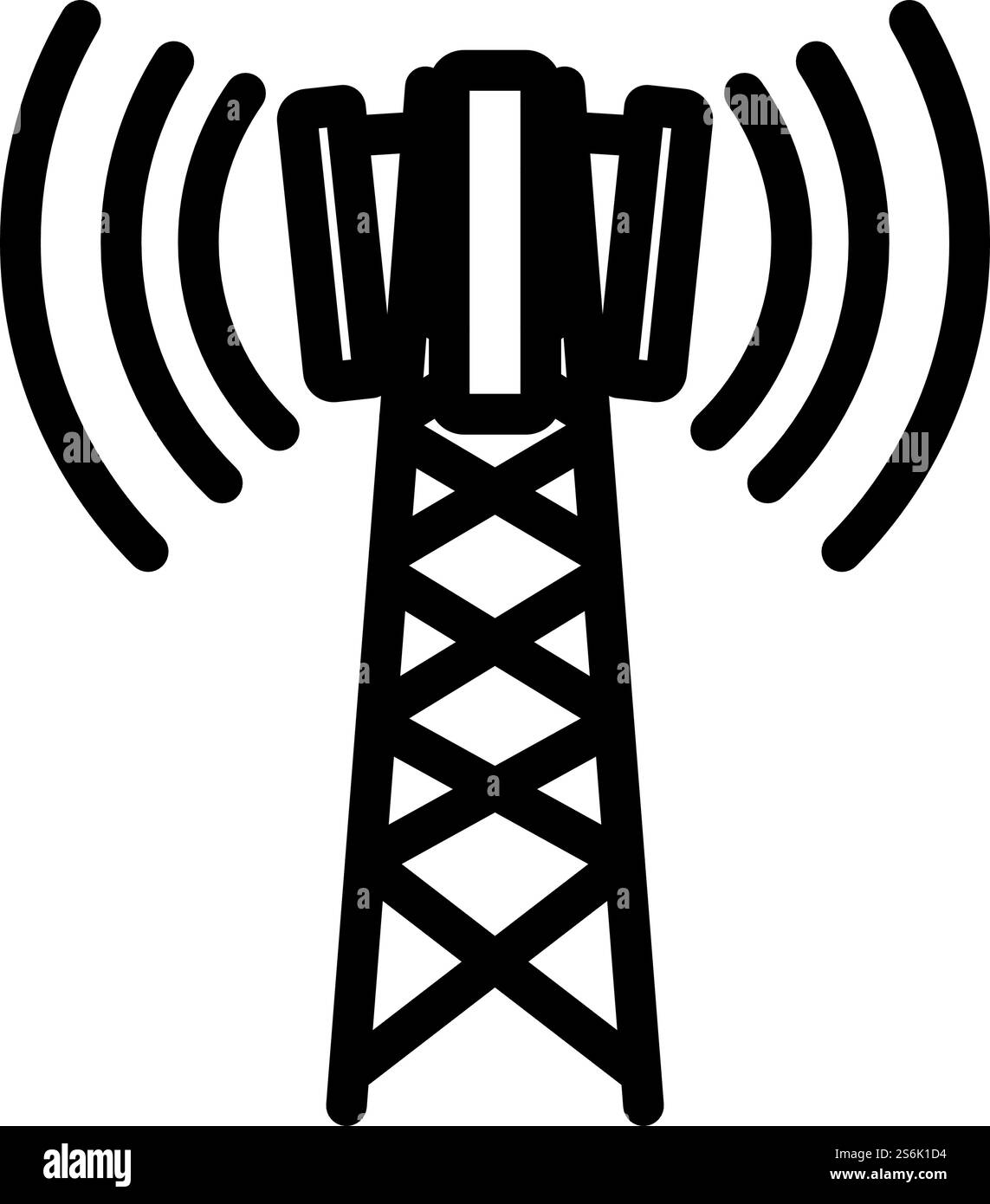 Cellular Broadcasting Antenna Icon. Editable Bold Outline Design ...