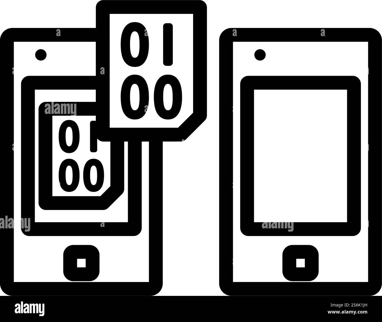 Exchanging Data Icon. Editable Bold Outline Design. Vector Illustration Stock Vector Image & Art ...