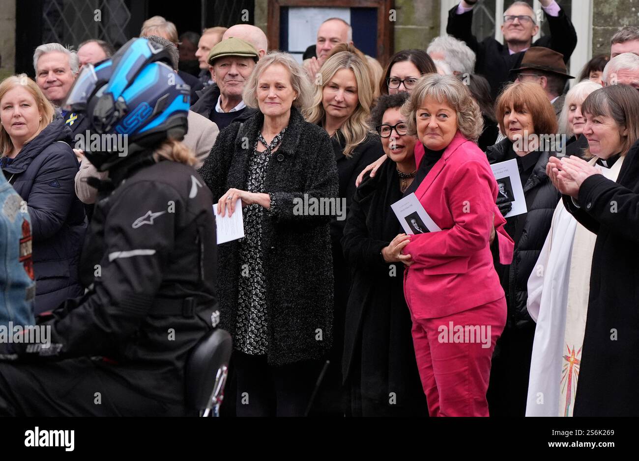 Tiggy Walker (centre right, in pink) following the funeral of her ...