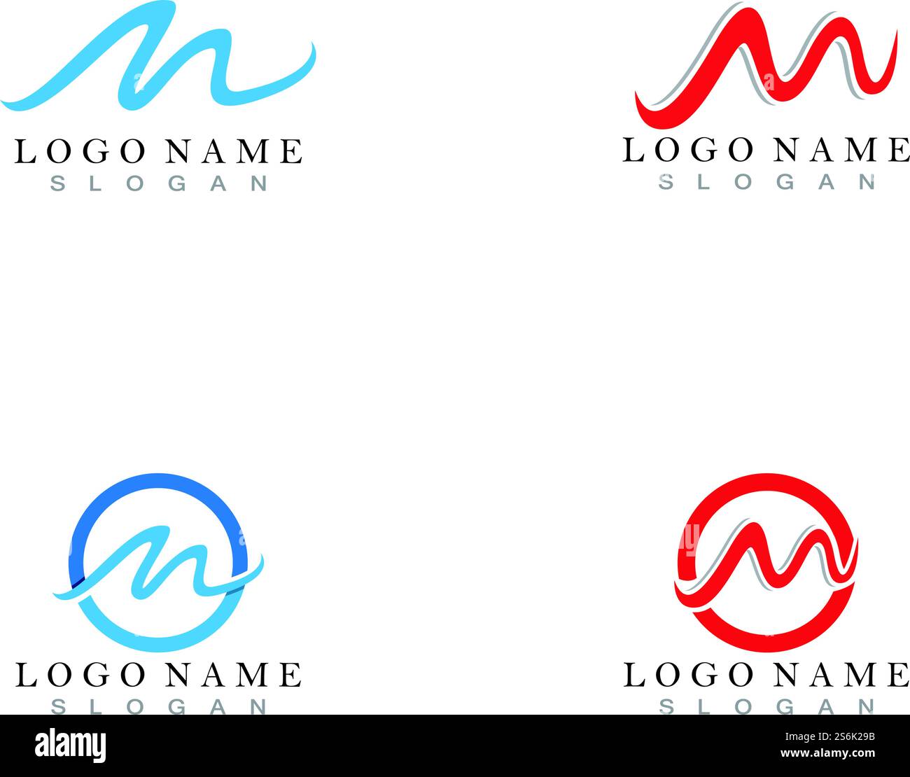 M Letter water wave logo template vector illustration Stock Vector ...