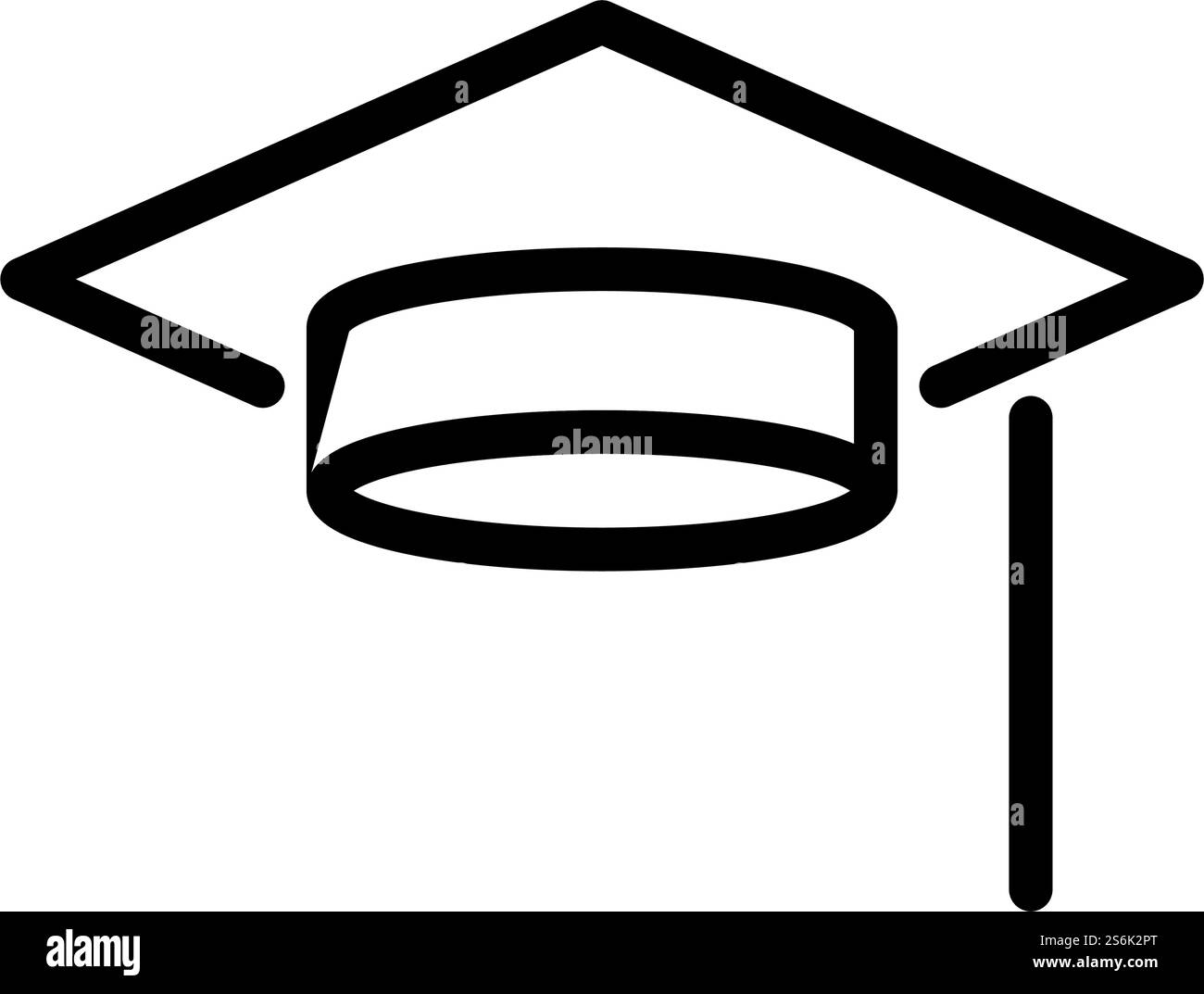 Icon Of Graduation Cap. Bold outline design with editable stroke width ...