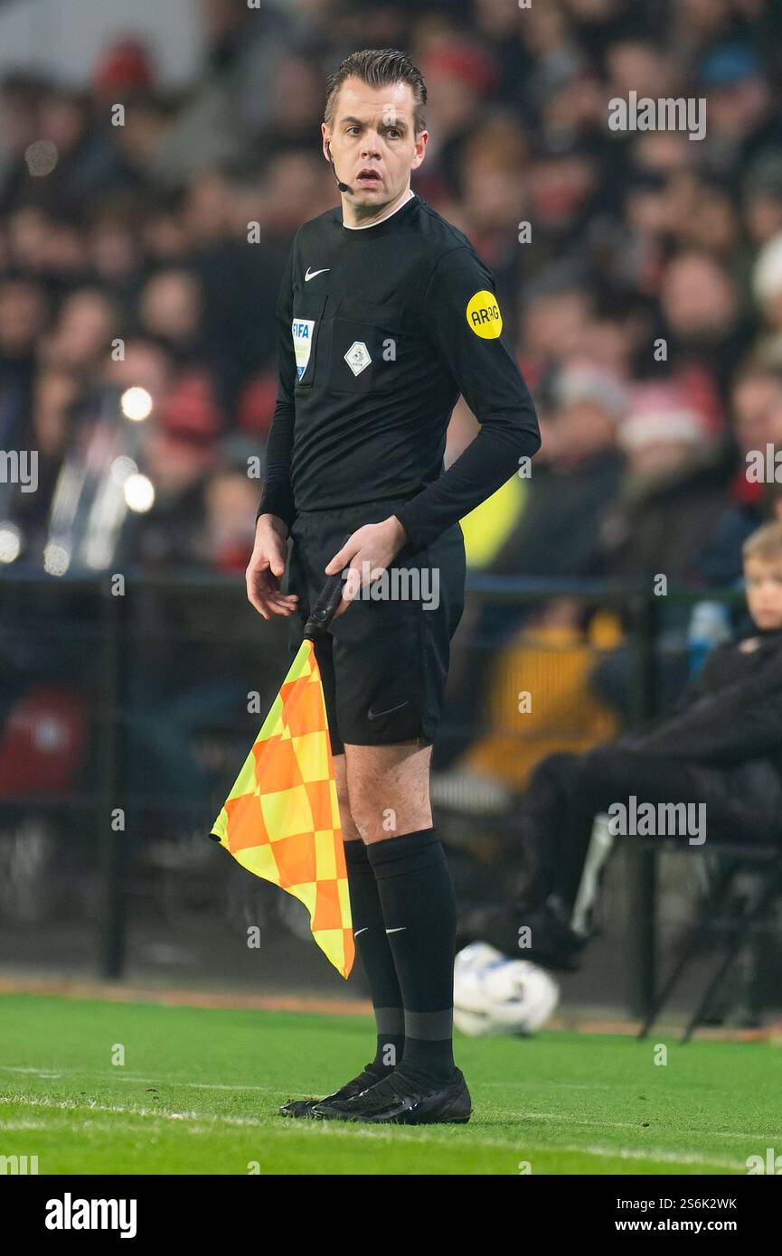 EINDHOVEN, NETHERLANDS - JANUARY 14: Assistant referee Rogier Honig ...