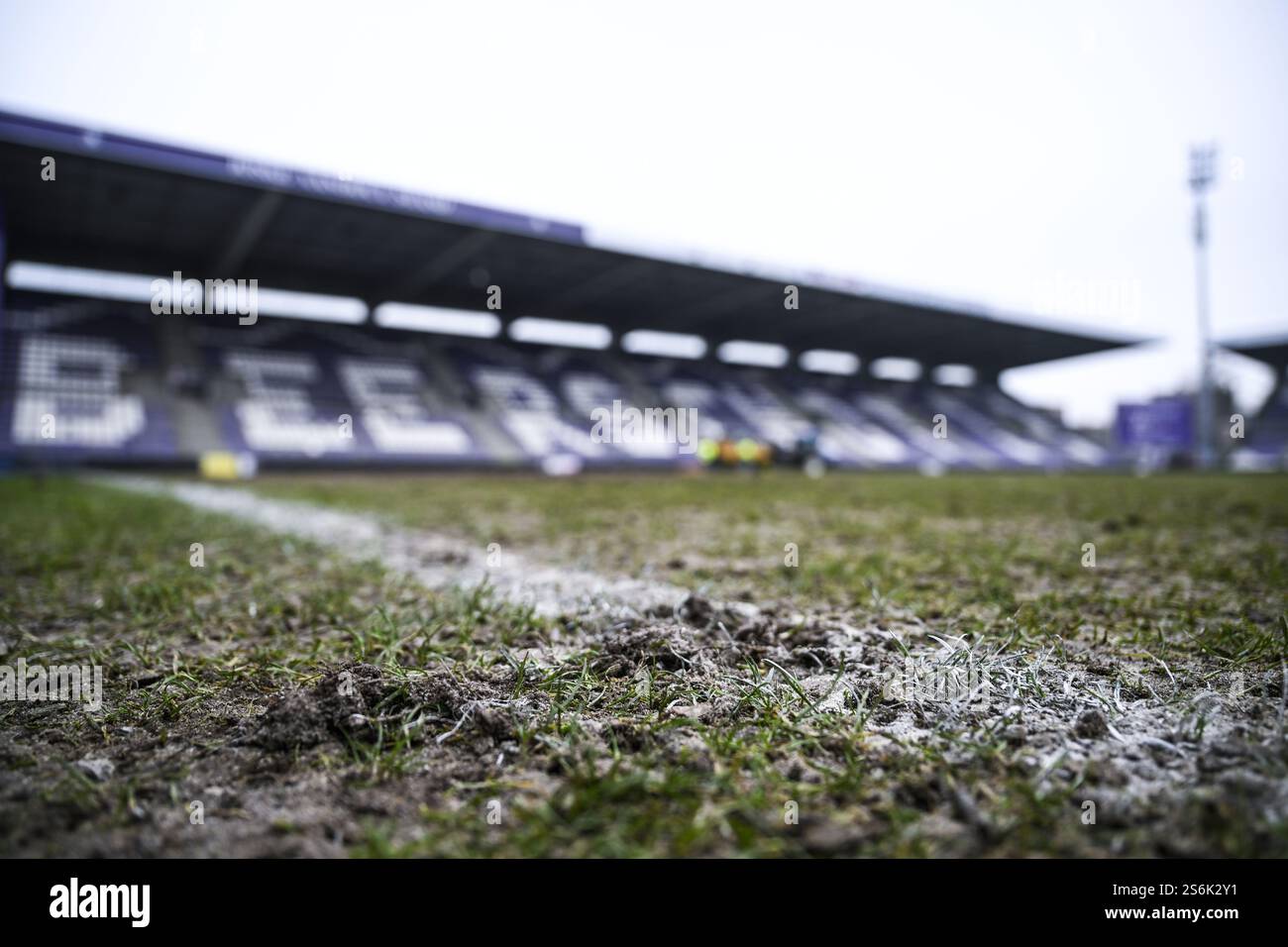 The pitch of Beerschot VA during works to improve the pitch of Belgian ...