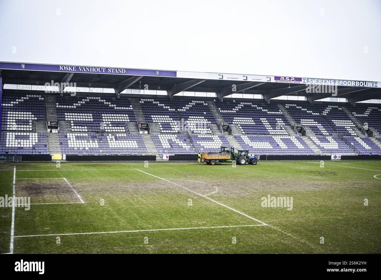 Antwerp, Belgium. 17th Jan, 2025. The pitch of Beerschot VA during ...