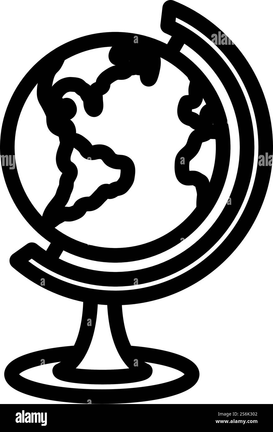 Icon Of Globe. Editable Bold Outline Design. Vector Illustration Stock ...