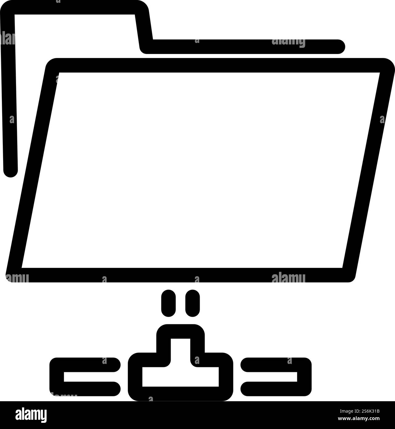 Shared Folder Icon. Bold outline design with editable stroke width. Vector Illustration Stock ...