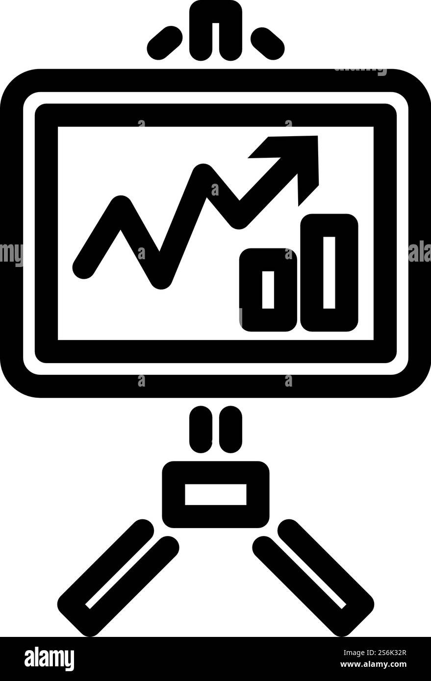 Analytics Stand Icon. Bold outline design with editable stroke width ...