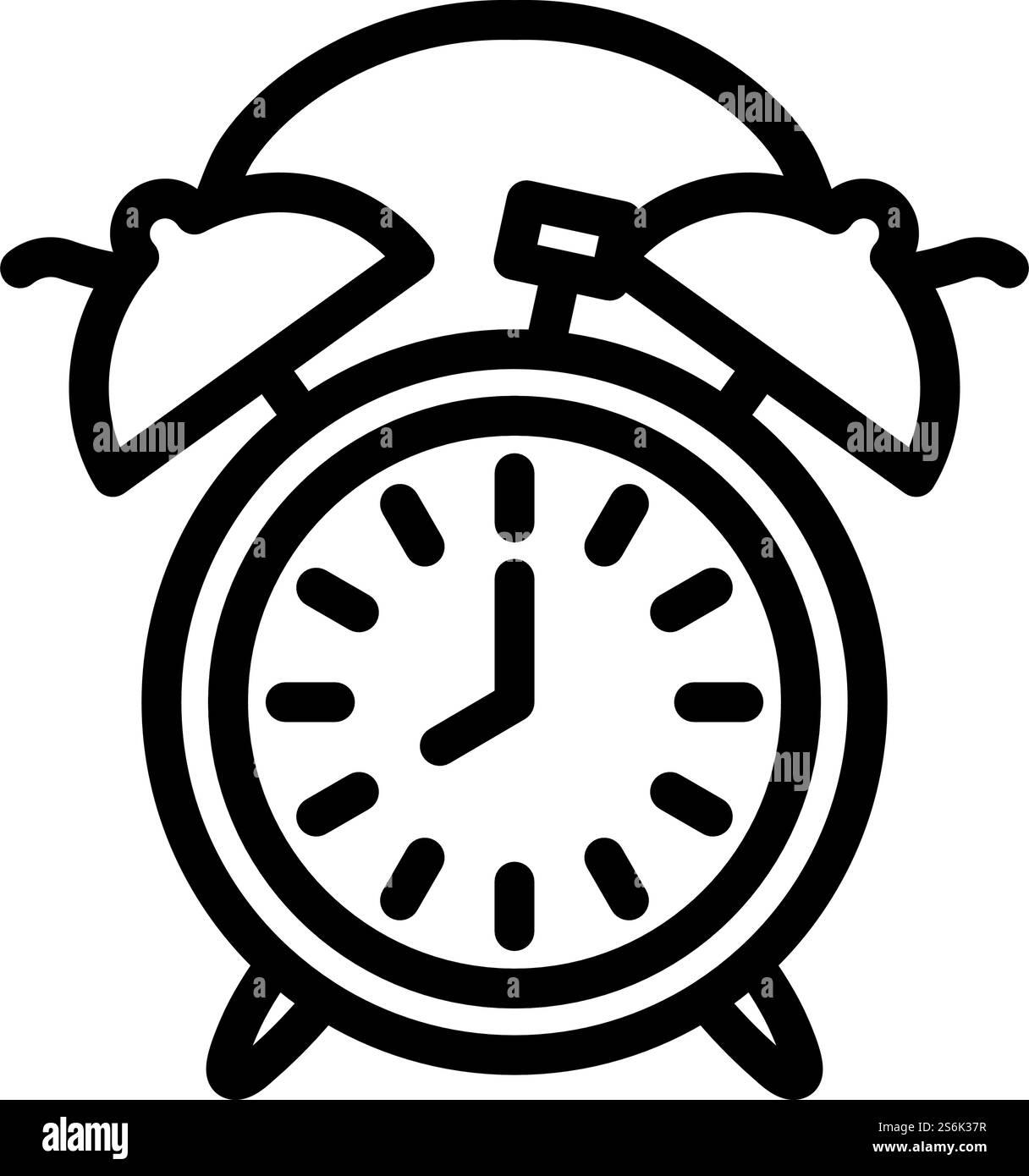 Icon Of Alarm Clock. Editable Bold Outline Design. Vector Illustration ...