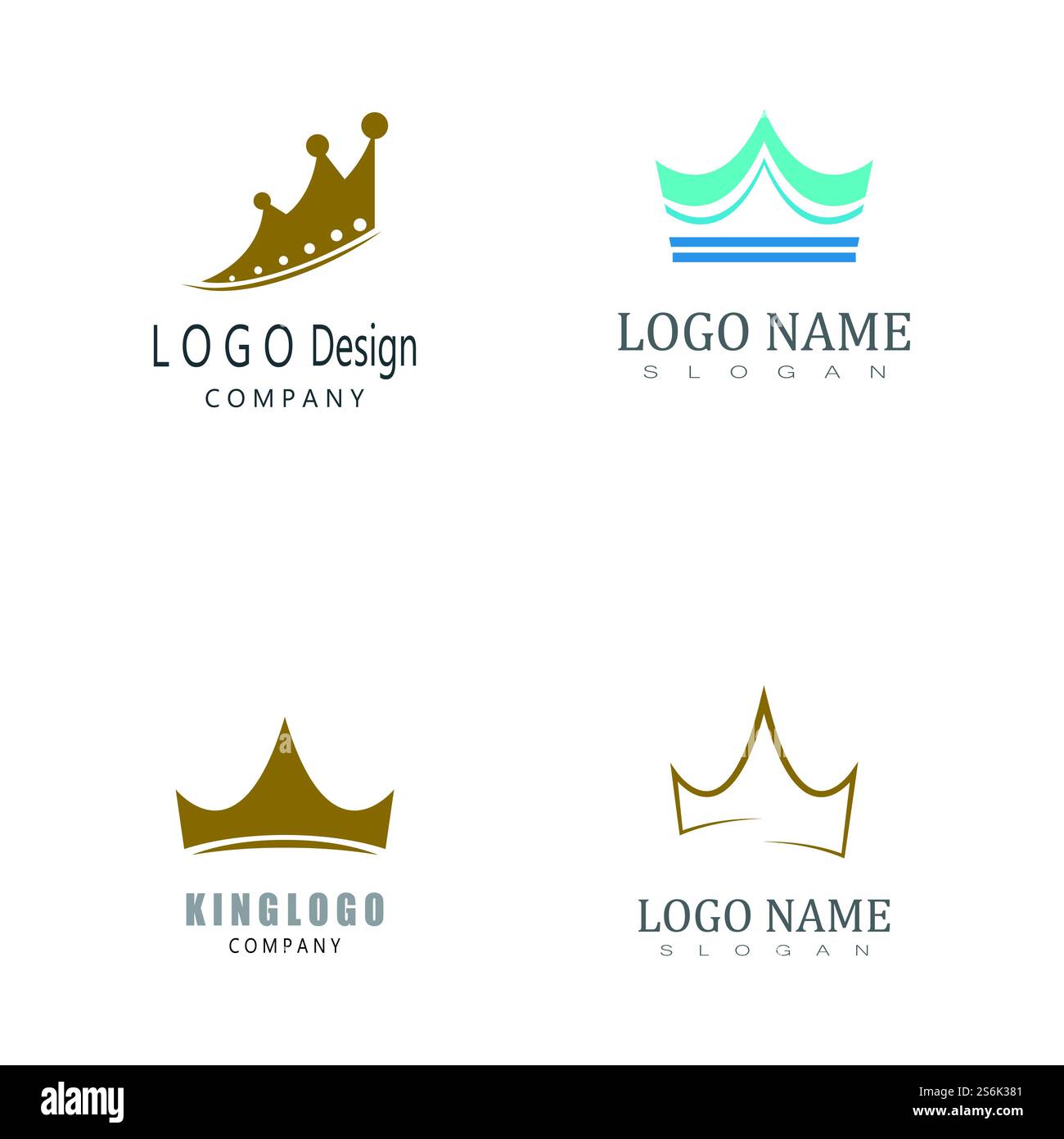 Royal King Queen Crown Elegant Luxury logo design Stock Vector Image ...