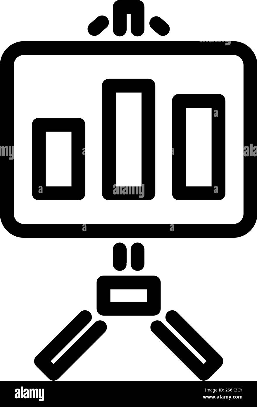 Analytics Stand Icon. Bold outline design with editable stroke width ...