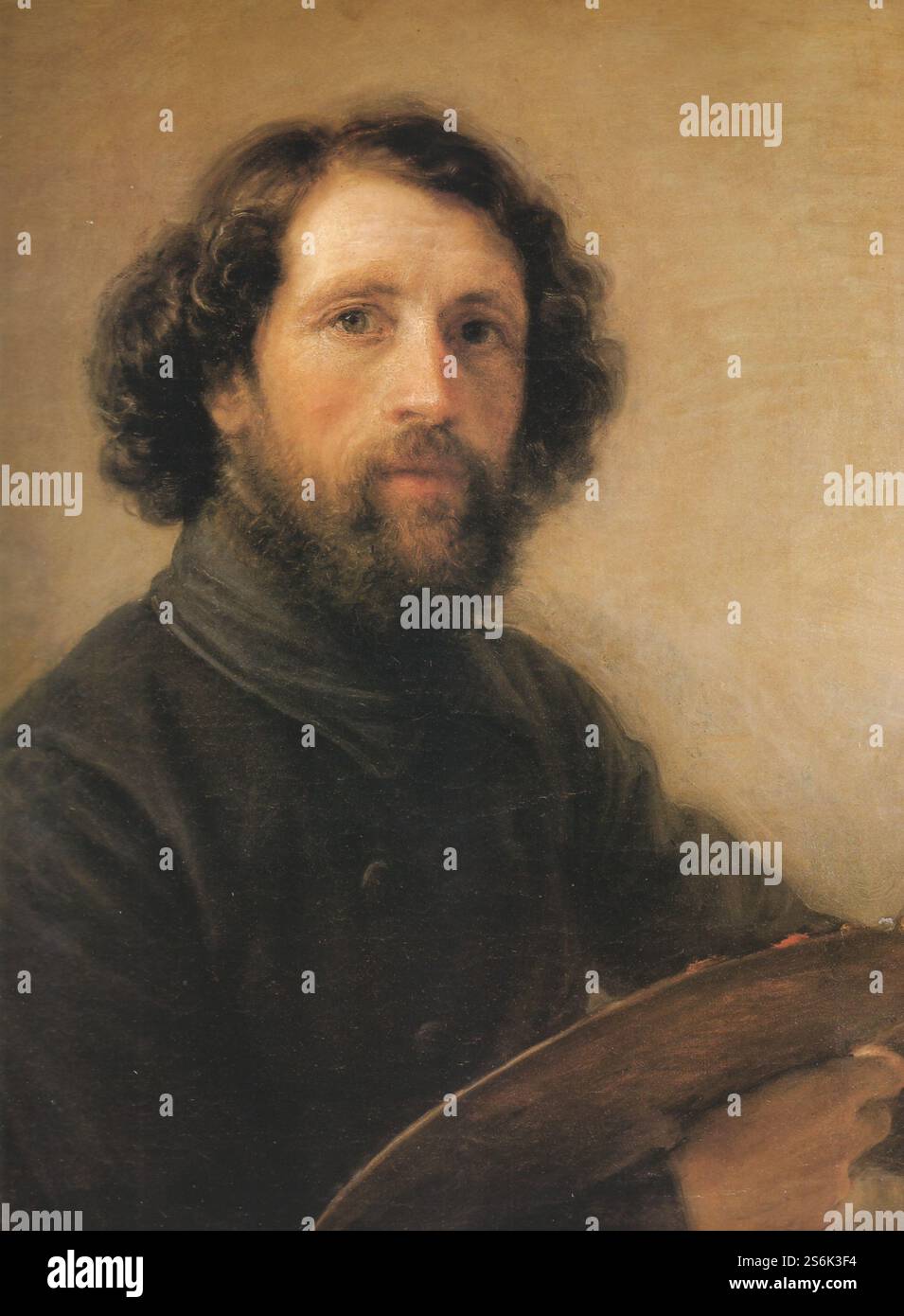 Self-portrait with Palette painting by Giovanni Carnovali Stock Photo ...