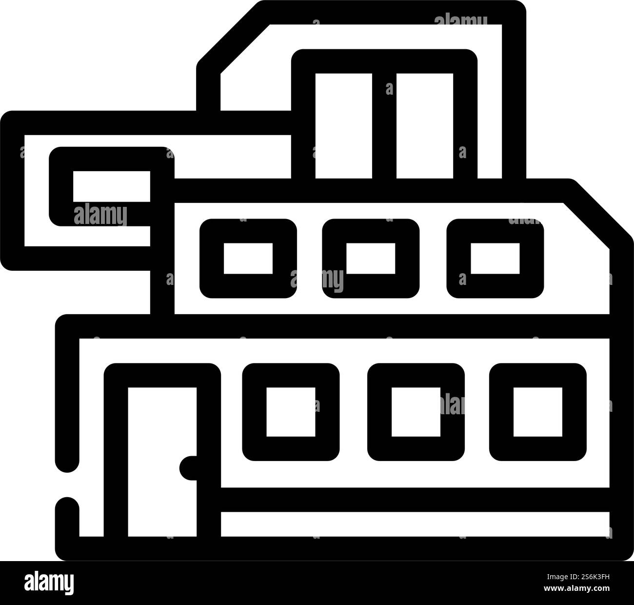 modern house building line icon vector. modern house building sign ...