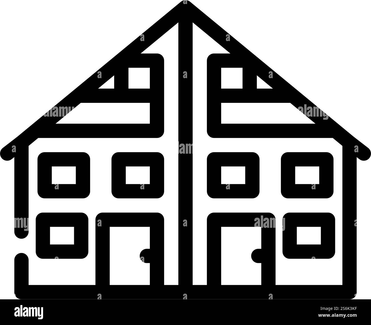 two family house line icon vector. two family house sign. isolated ...