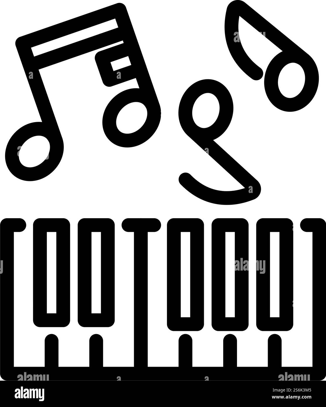 Icon Of Piano Keyboard. Bold outline design with editable stroke width ...