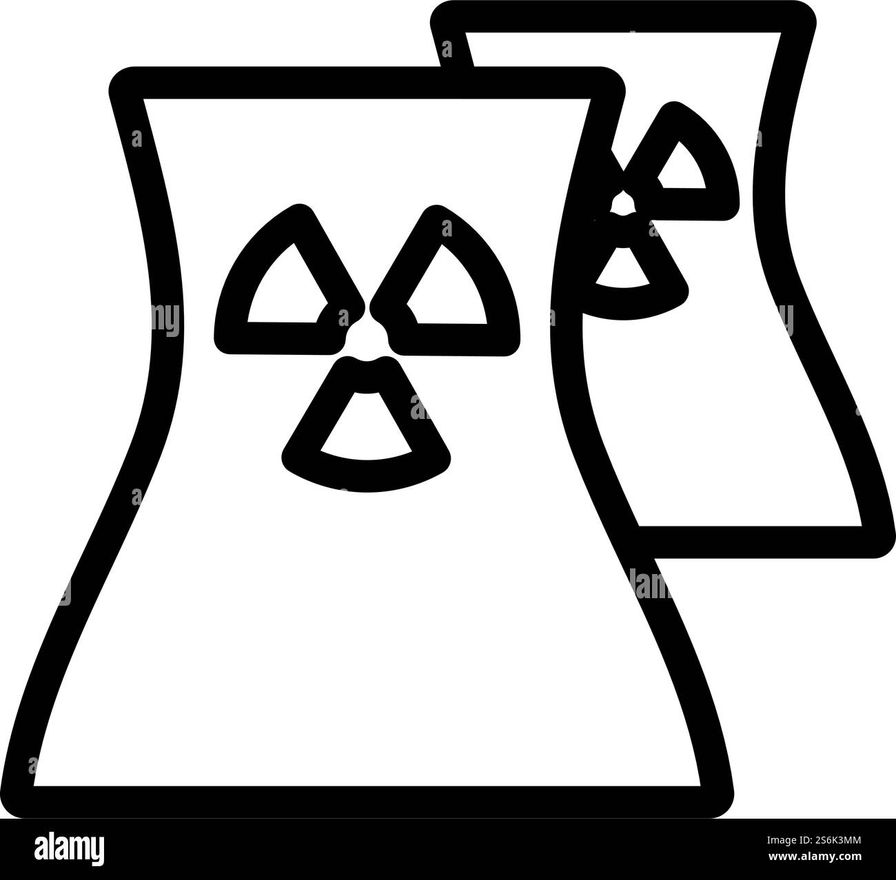 Nuclear Station Icon. Bold outline design with editable stroke width ...