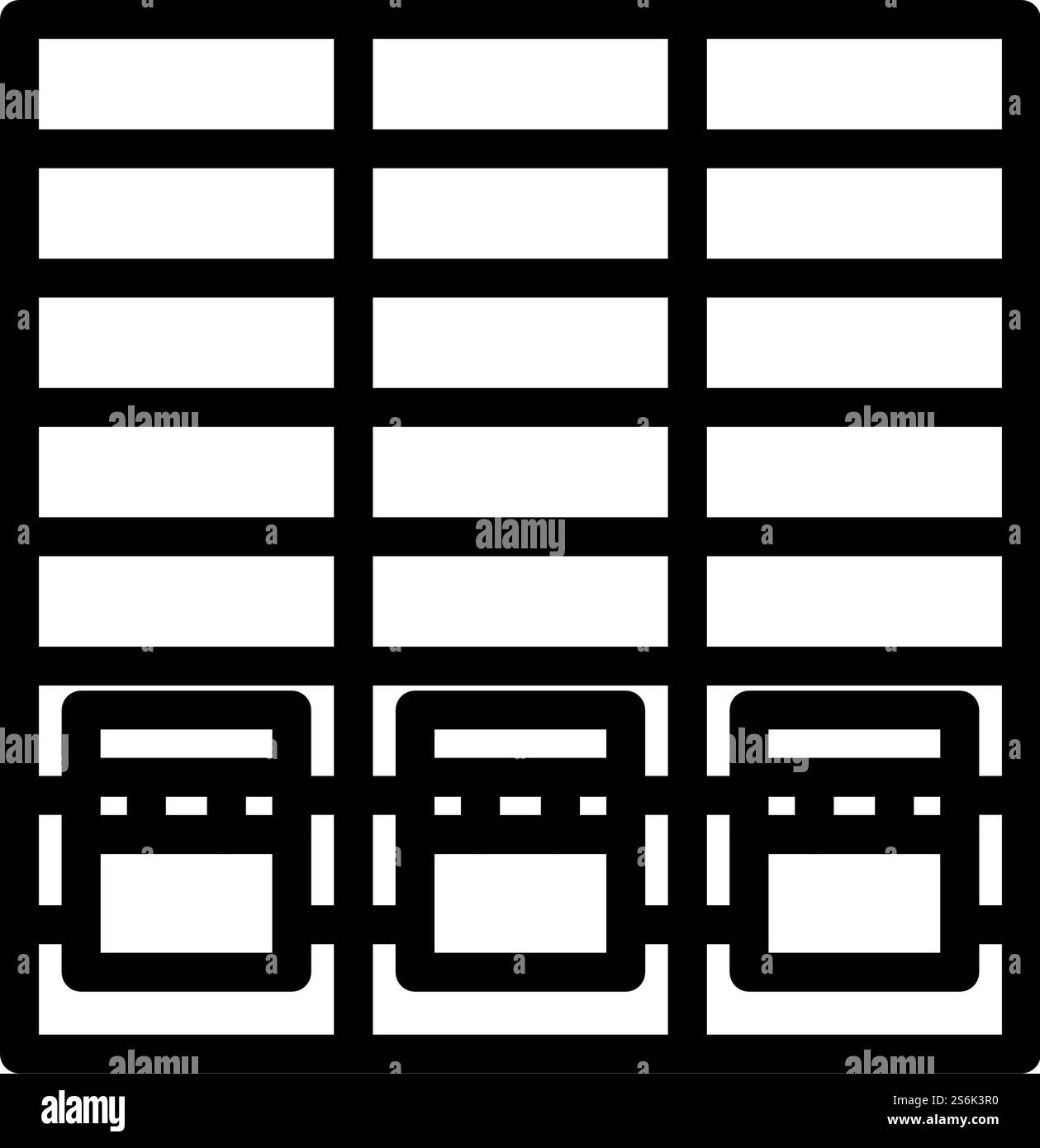 Warehouse Logistic Concept Icon. Bold outline design with editable stroke width. Vector ...