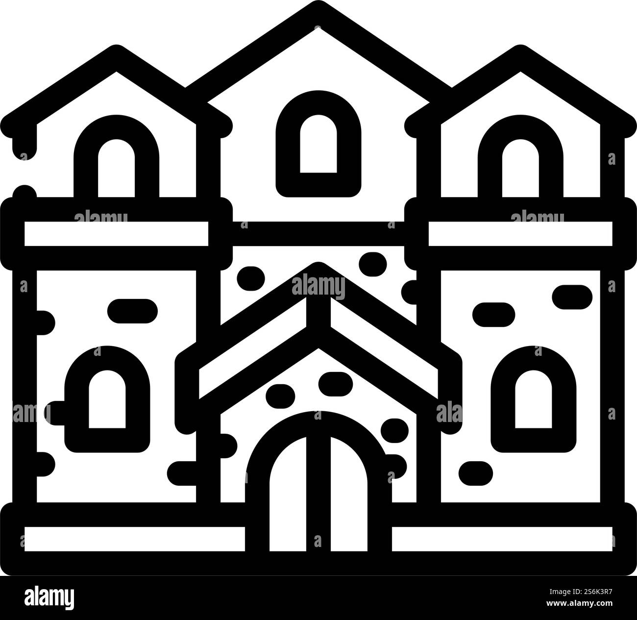 medieval house line icon vector. medieval house sign. isolated contour ...