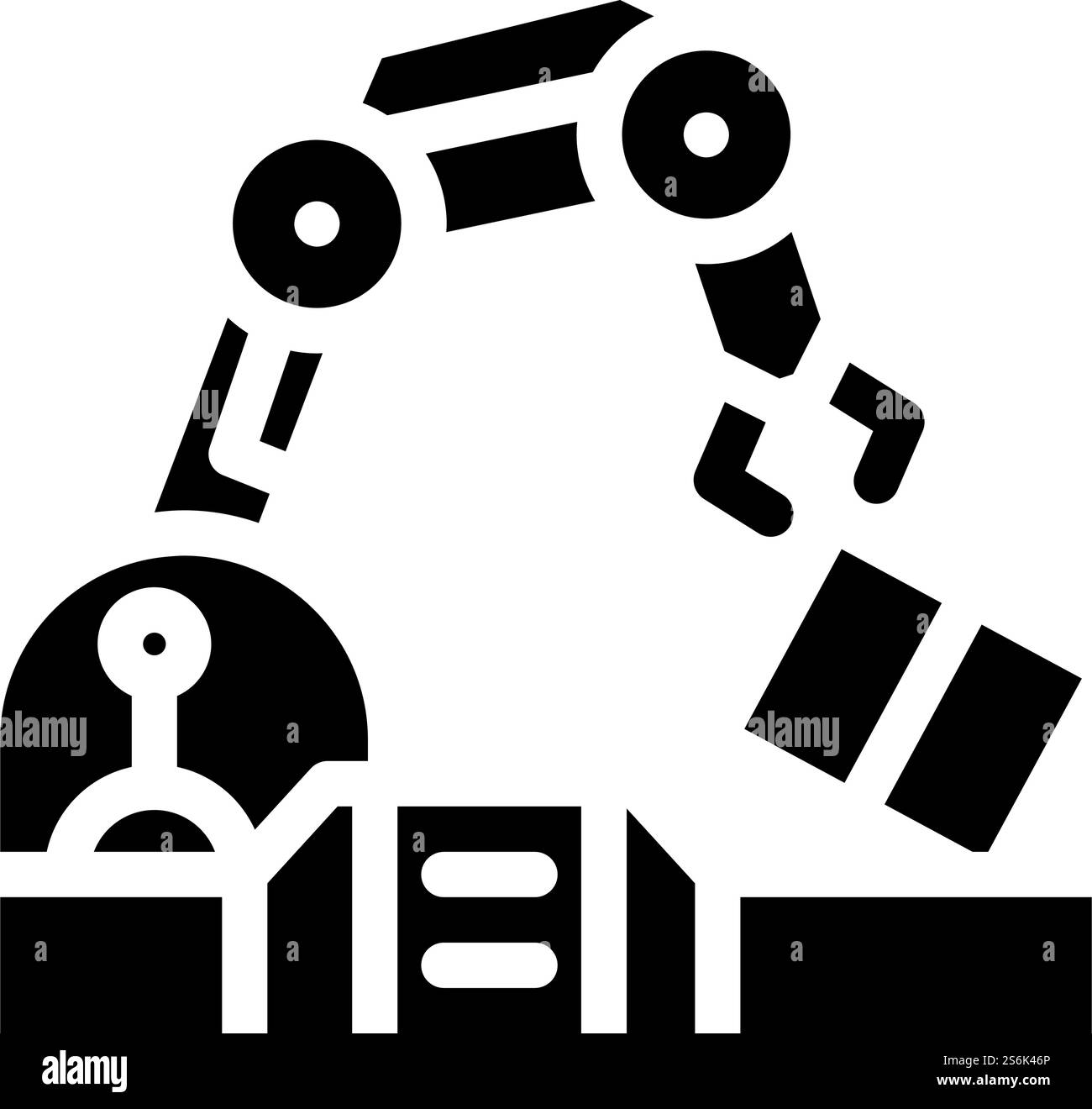 robotic arm conveyor production glyph icon vector. robotic arm conveyor ...
