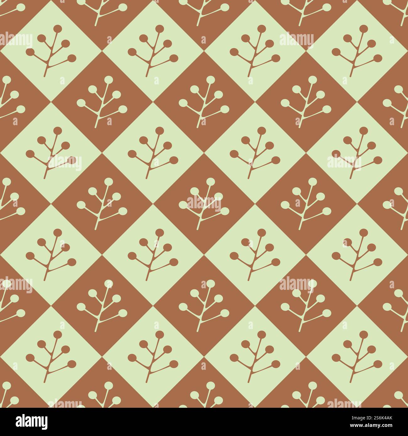Geometric pattern with tiles and branches vector illustration Stock ...