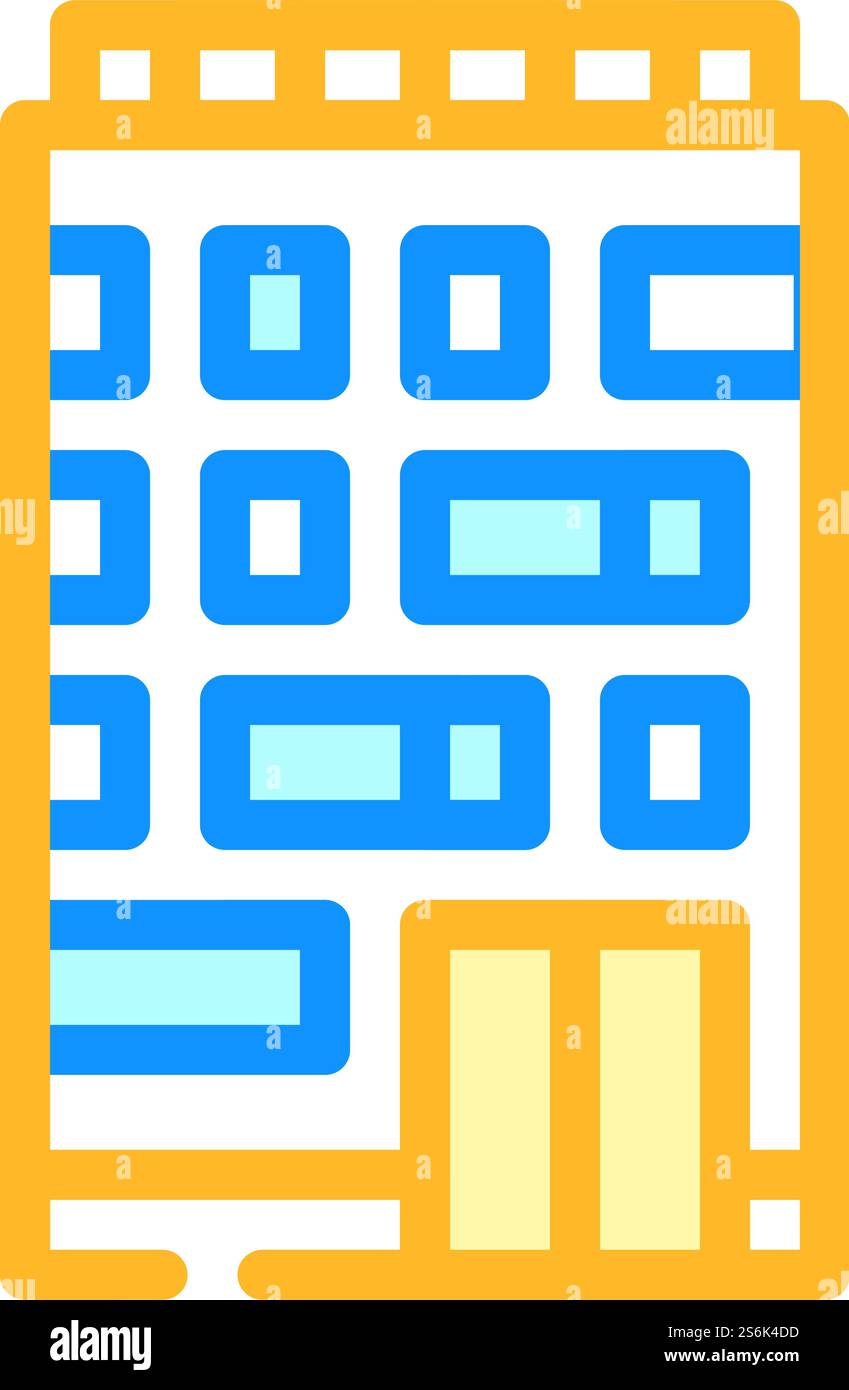 apartment house color icon vector. apartment house sign. isolated ...