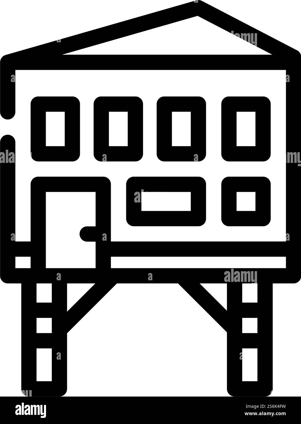 stilt house line icon vector. stilt house sign. isolated contour symbol ...