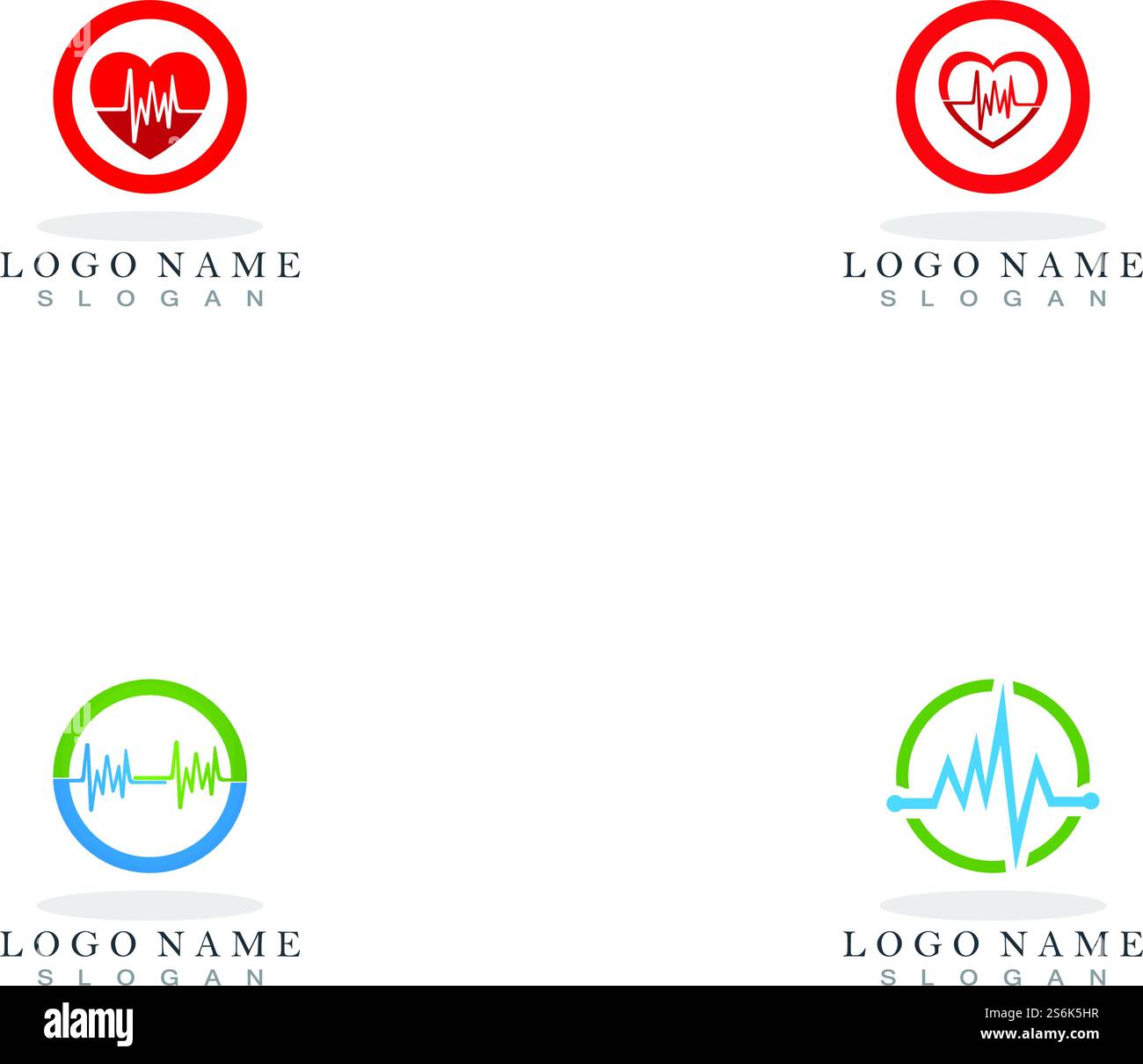 Heart pulse logo icon template vector Stock Vector Image & Art - Alamy