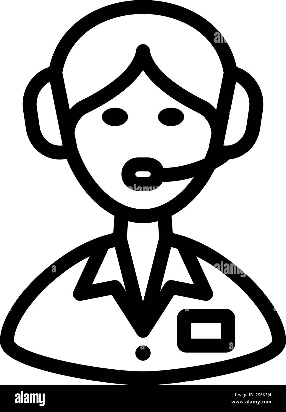 Taxi Dispatcher Icon. Bold outline design with editable stroke width ...