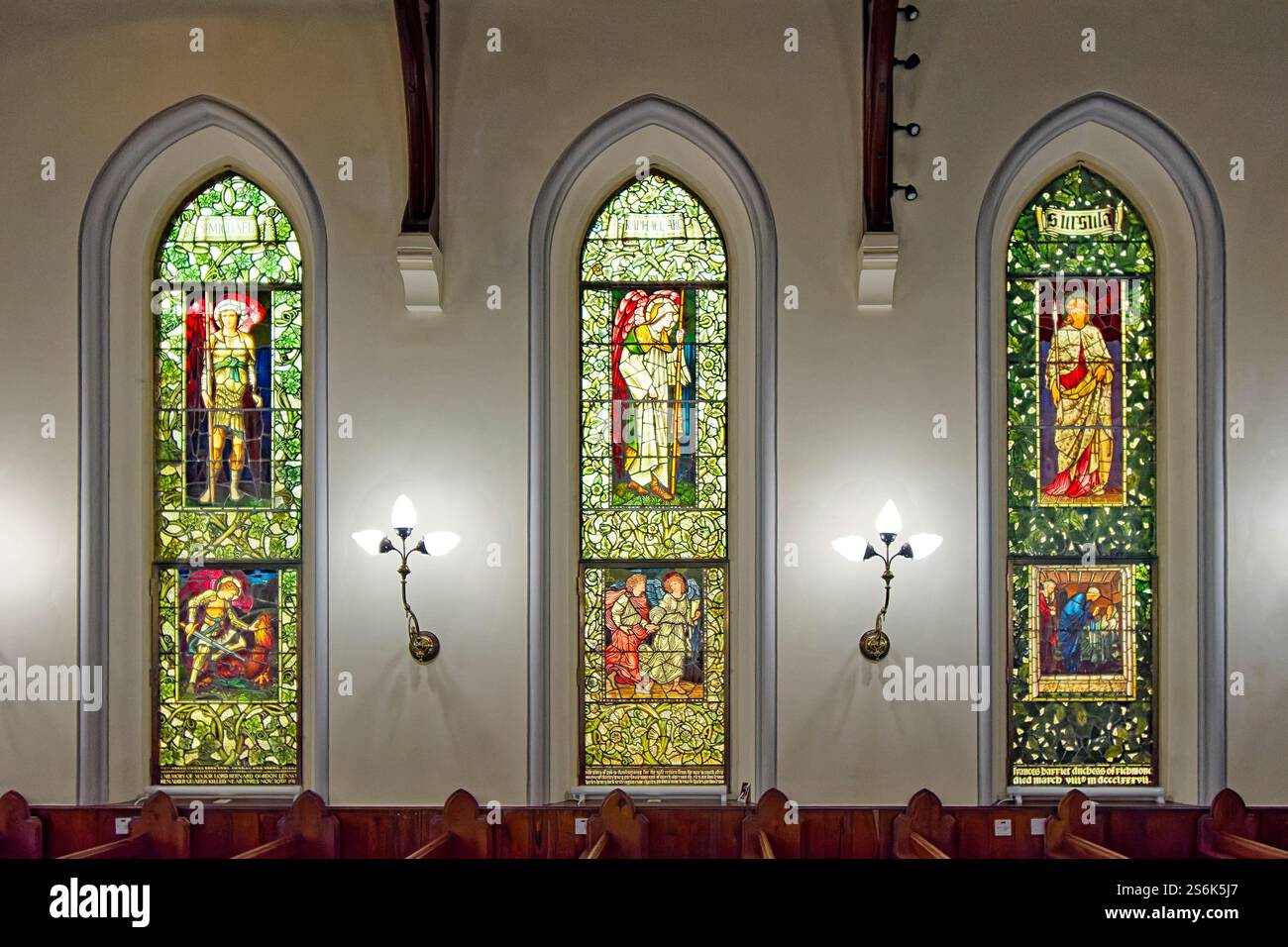 Gordon Chapel Fochabers Scotland interior left wall and Burne-Jones ...