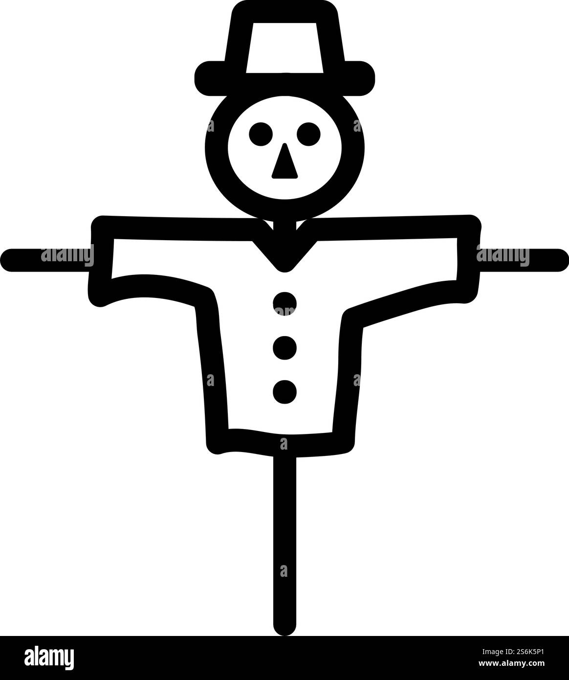 Scarecrow Icon. Bold outline design with editable stroke width. Vector ...