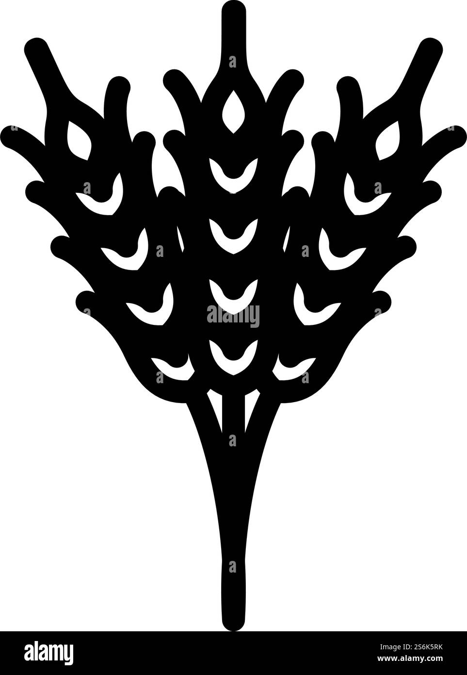 Wheat Icon. Bold outline design with editable stroke width. Vector ...