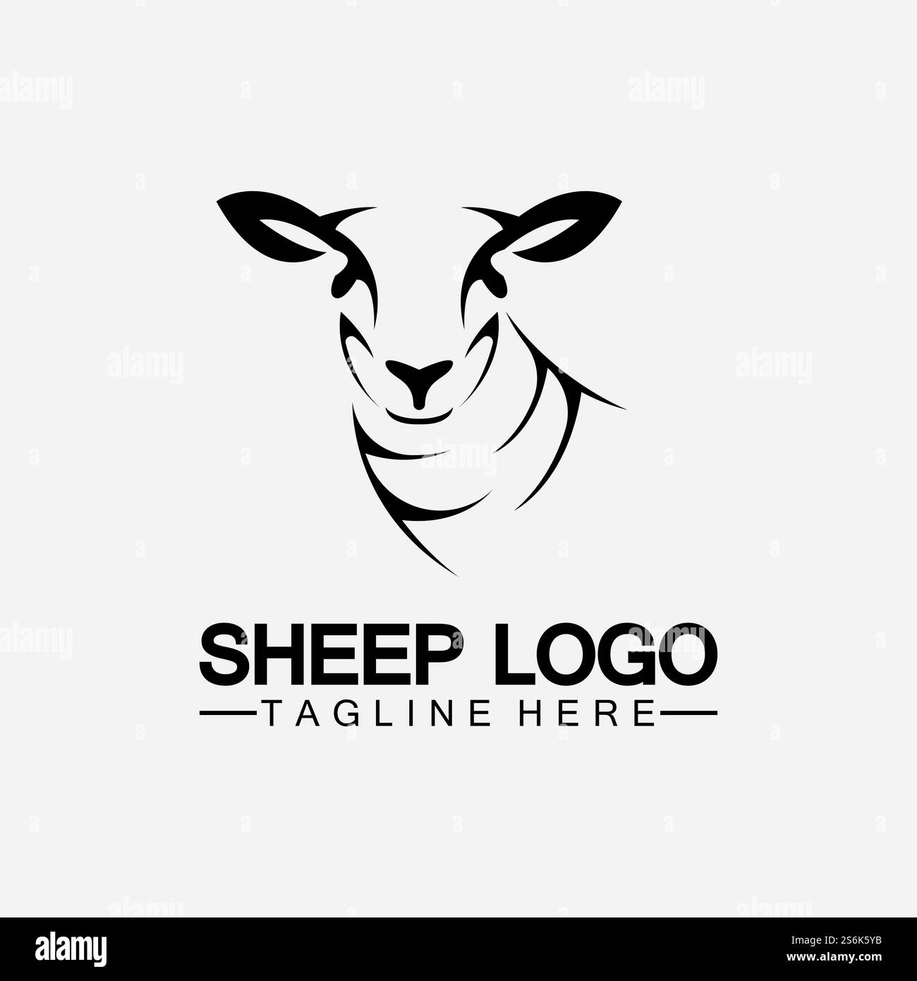 Sheep head logo vector icon illustration design template Stock Vector ...