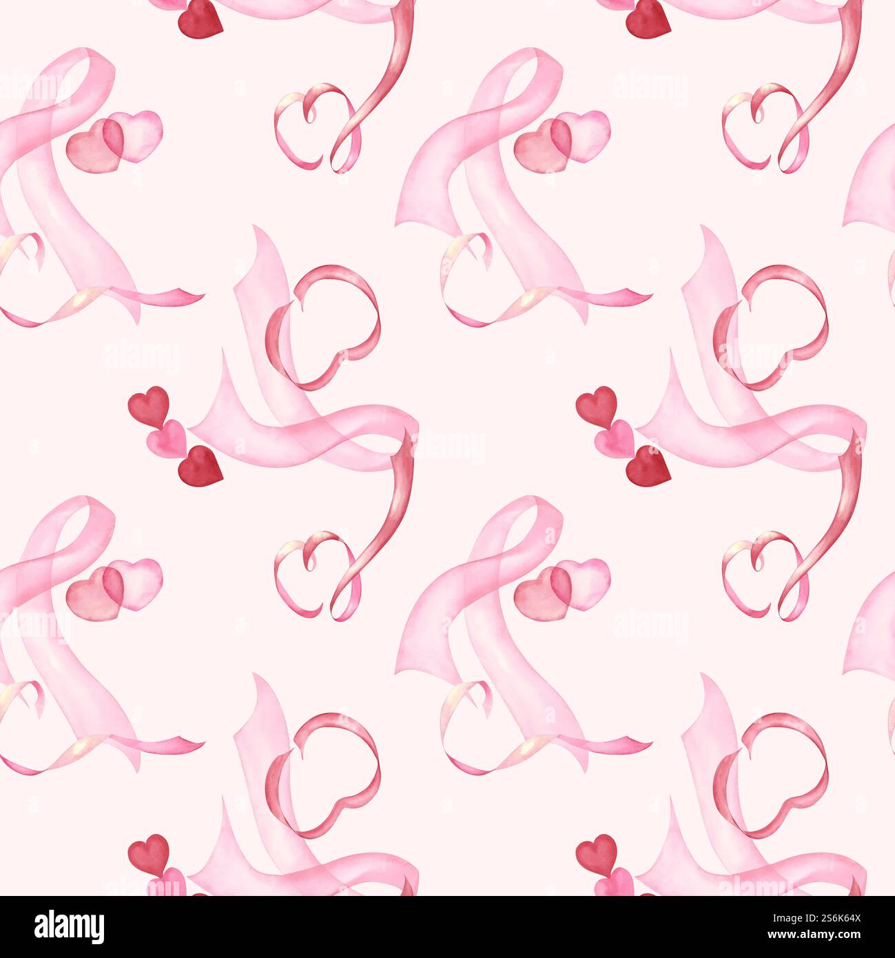 Pink hearts ribbons pattern hi-res stock photography and images - Alamy
