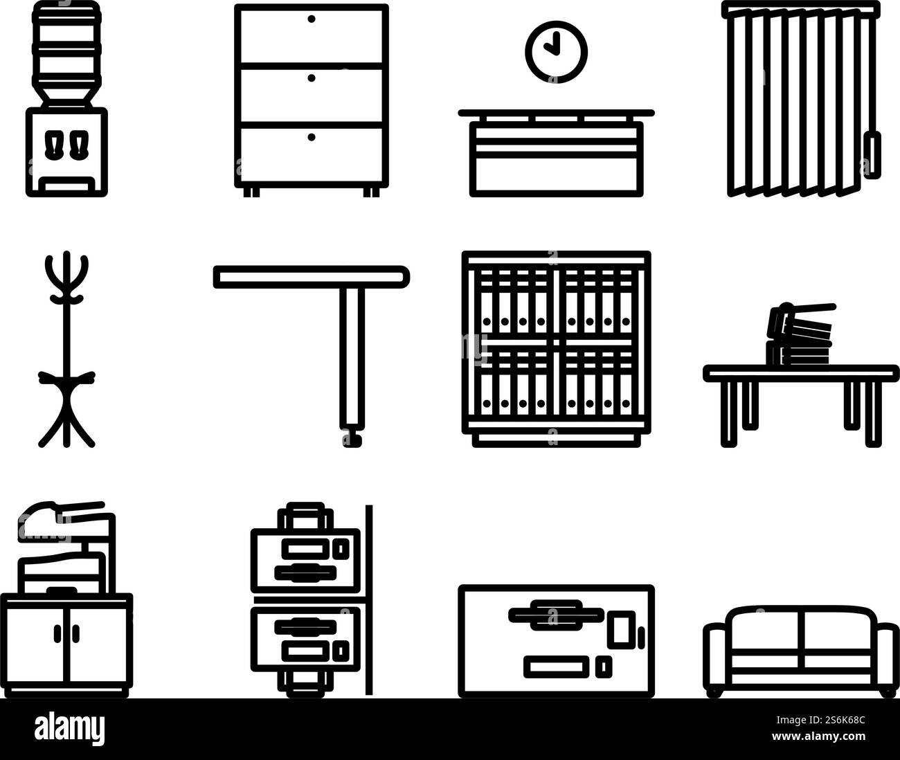 Office Icon Set. Bold outline design with editable stroke width. Vector Illustration Stock ...