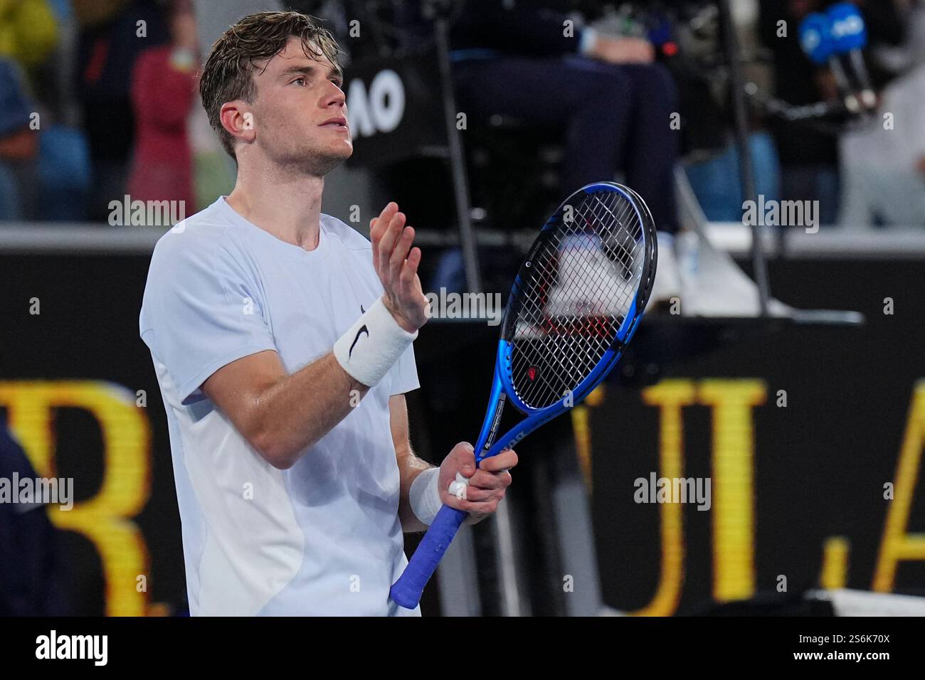 Jack Draper of Britain celebrates after defeating Aleksandar Vukic of ...