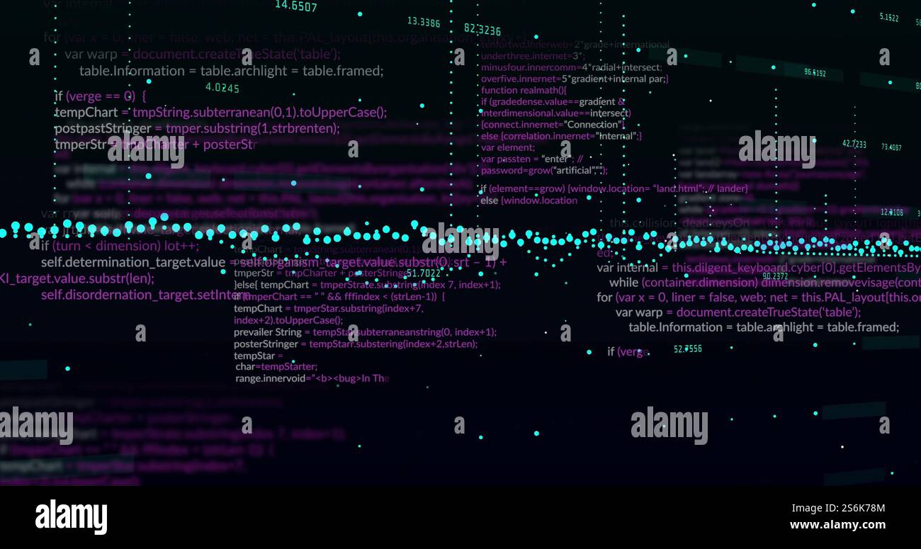 Image of data processing on black background Stock Photo - Alamy