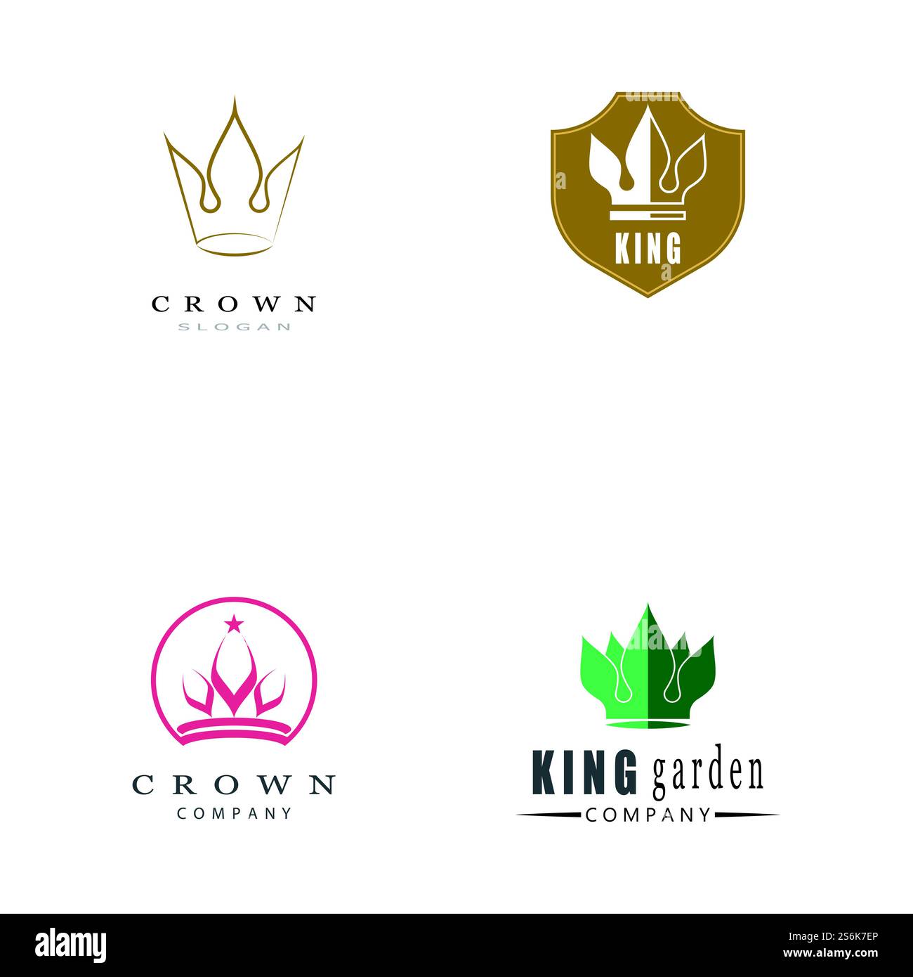 Royal King Queen Crown Elegant Luxury logo design Stock Vector Image ...