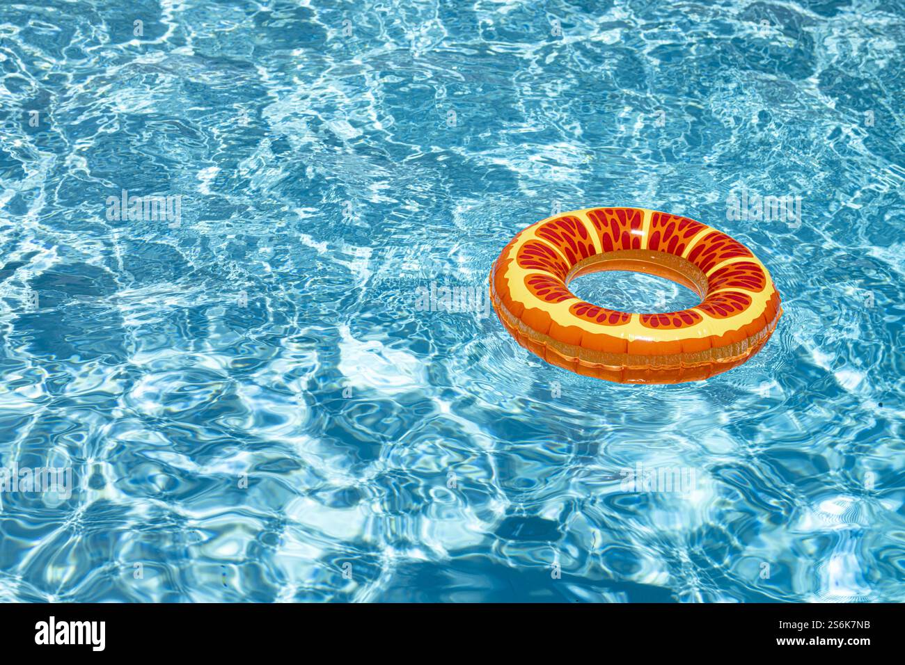 Ring float in swimming pool. Summer background. Summer backdrop ...