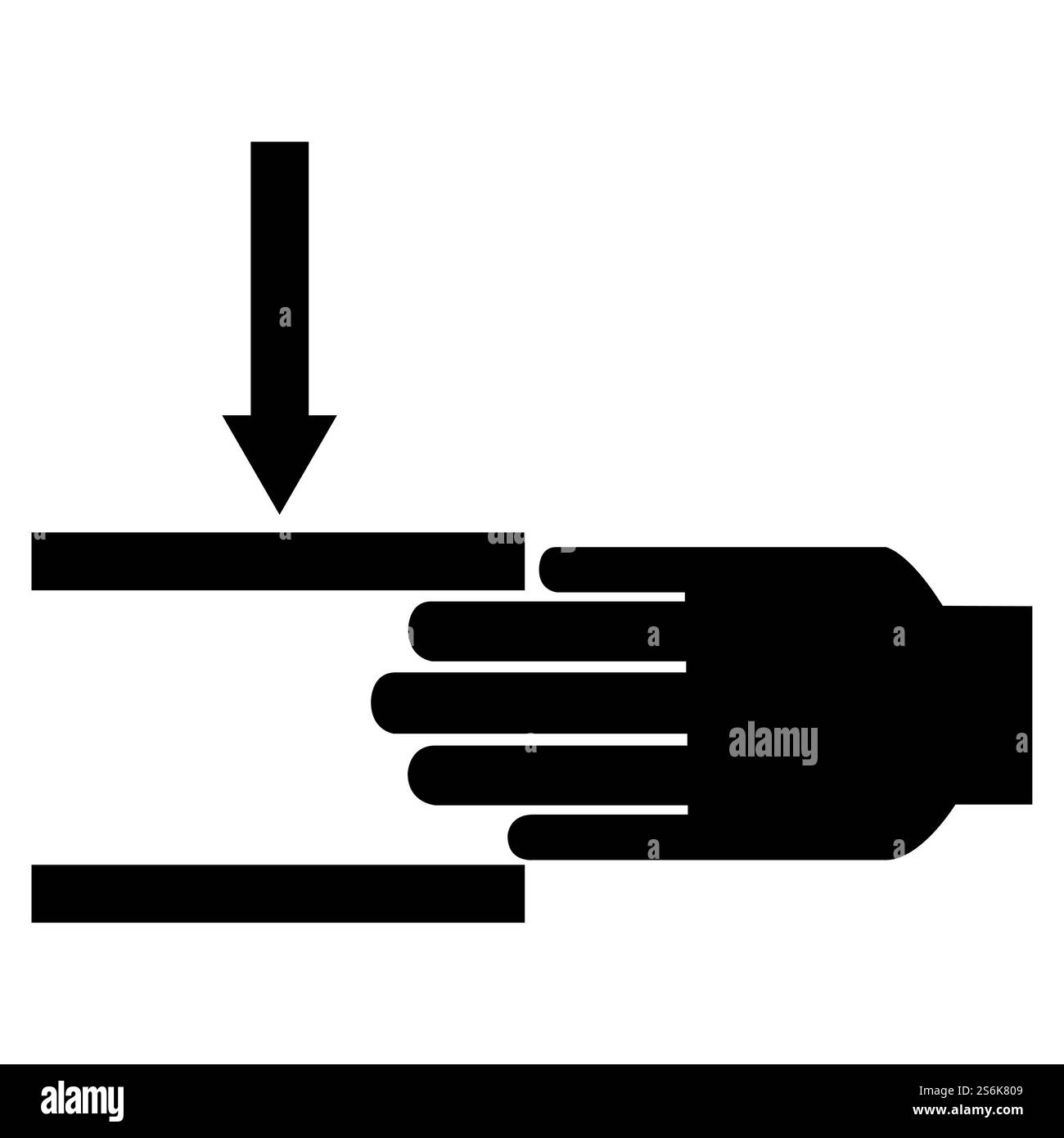 Beware Of Crushing Hand Symbol Isolate On White Background,Vector ...