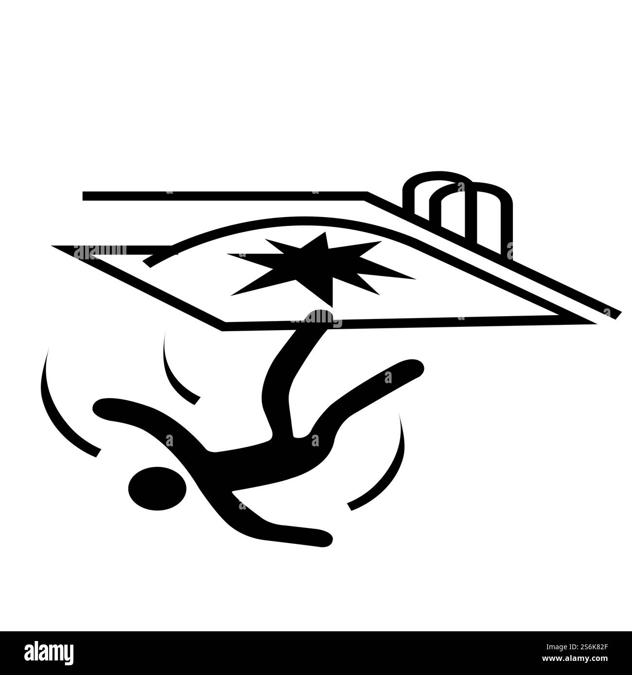 Caution Fall Hazard Symbol Sign Isolated on White Background Stock ...