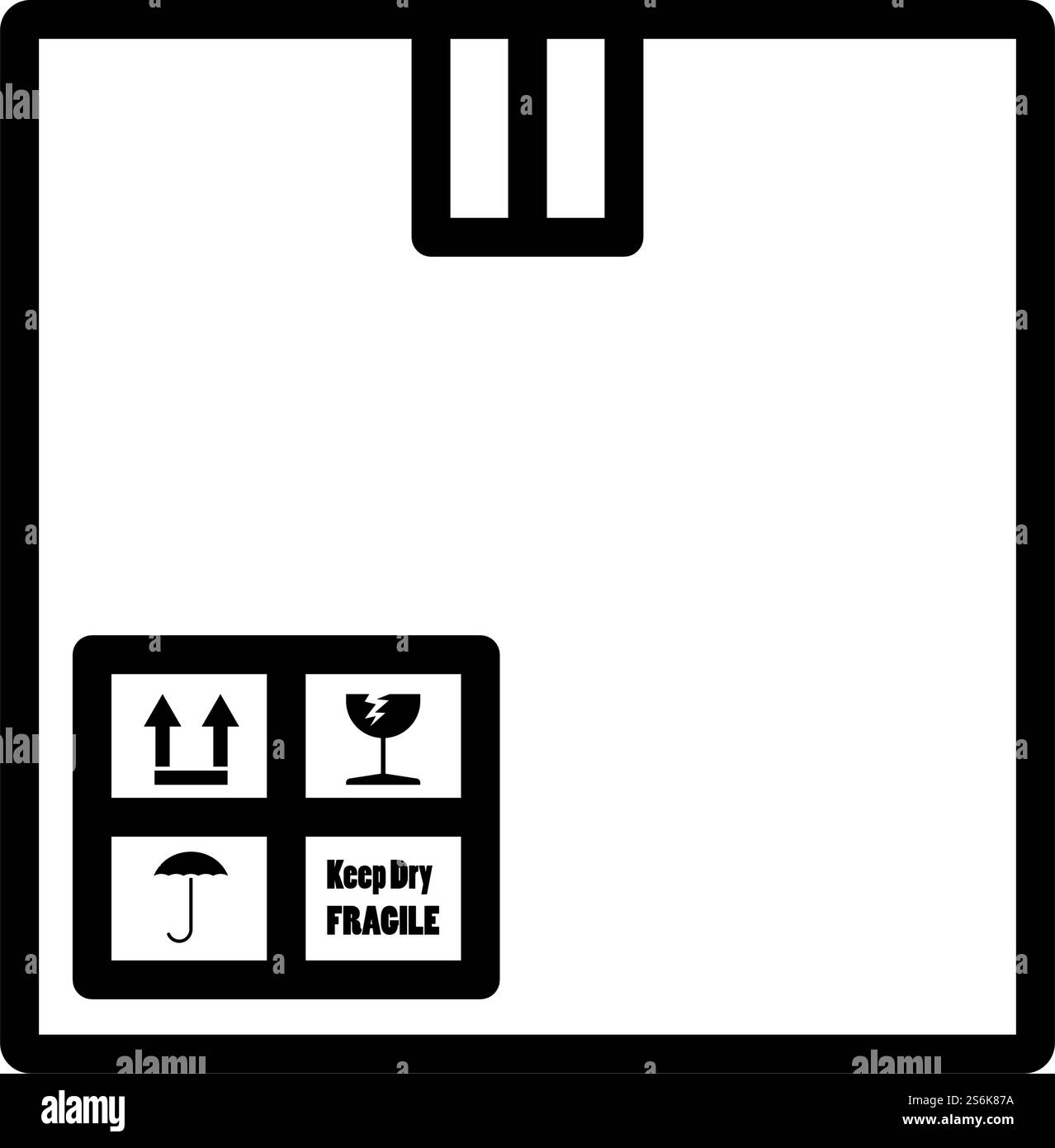 Cardboard Package Box Icon. Bold outline design with editable stroke ...