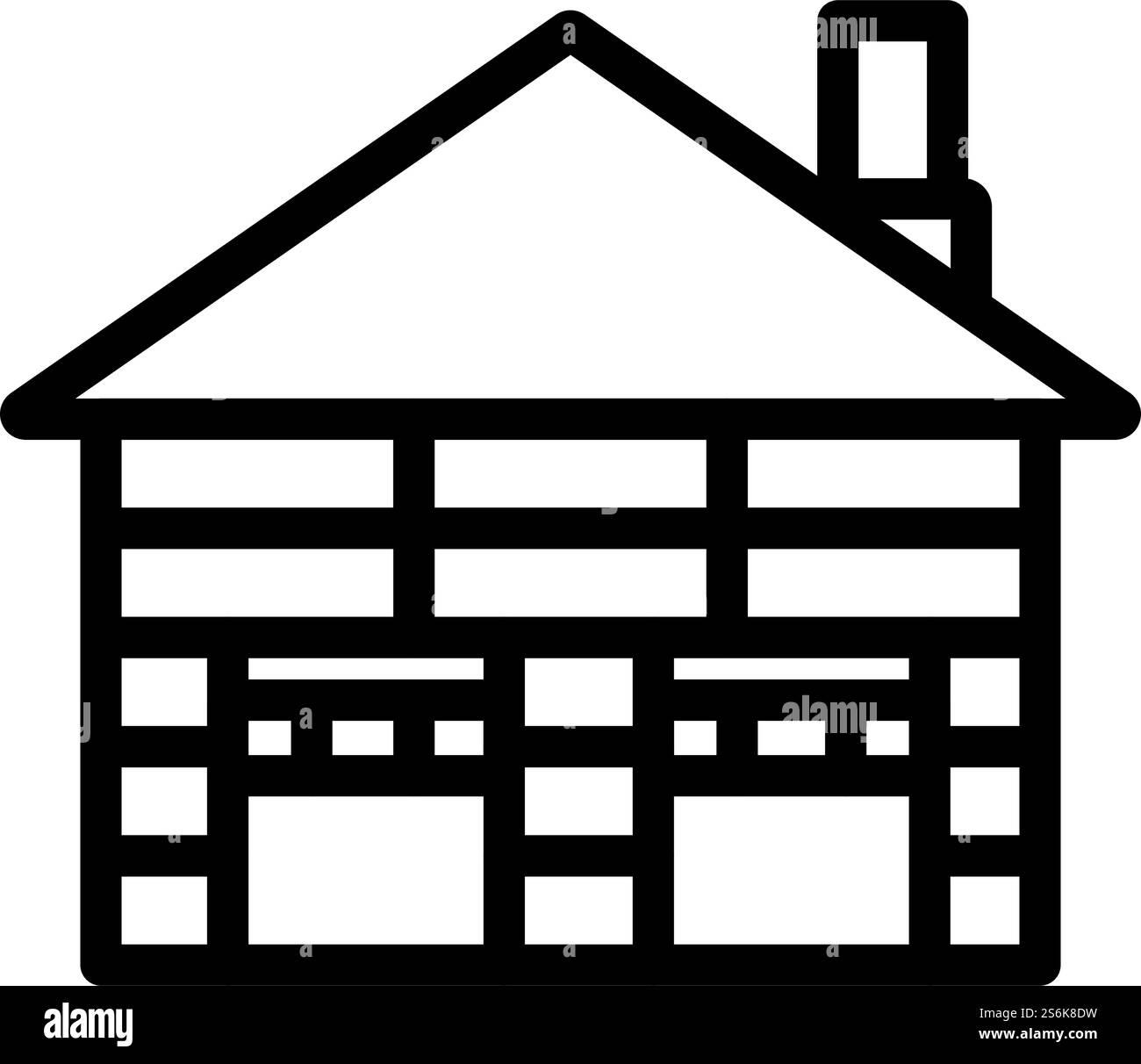 Warehouse Logistic Concept Icon. Bold outline design with editable stroke width. Vector ...