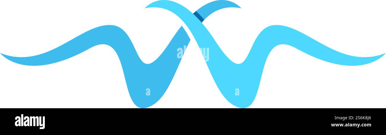 W wave logo vector Stock Vector Image & Art - Alamy