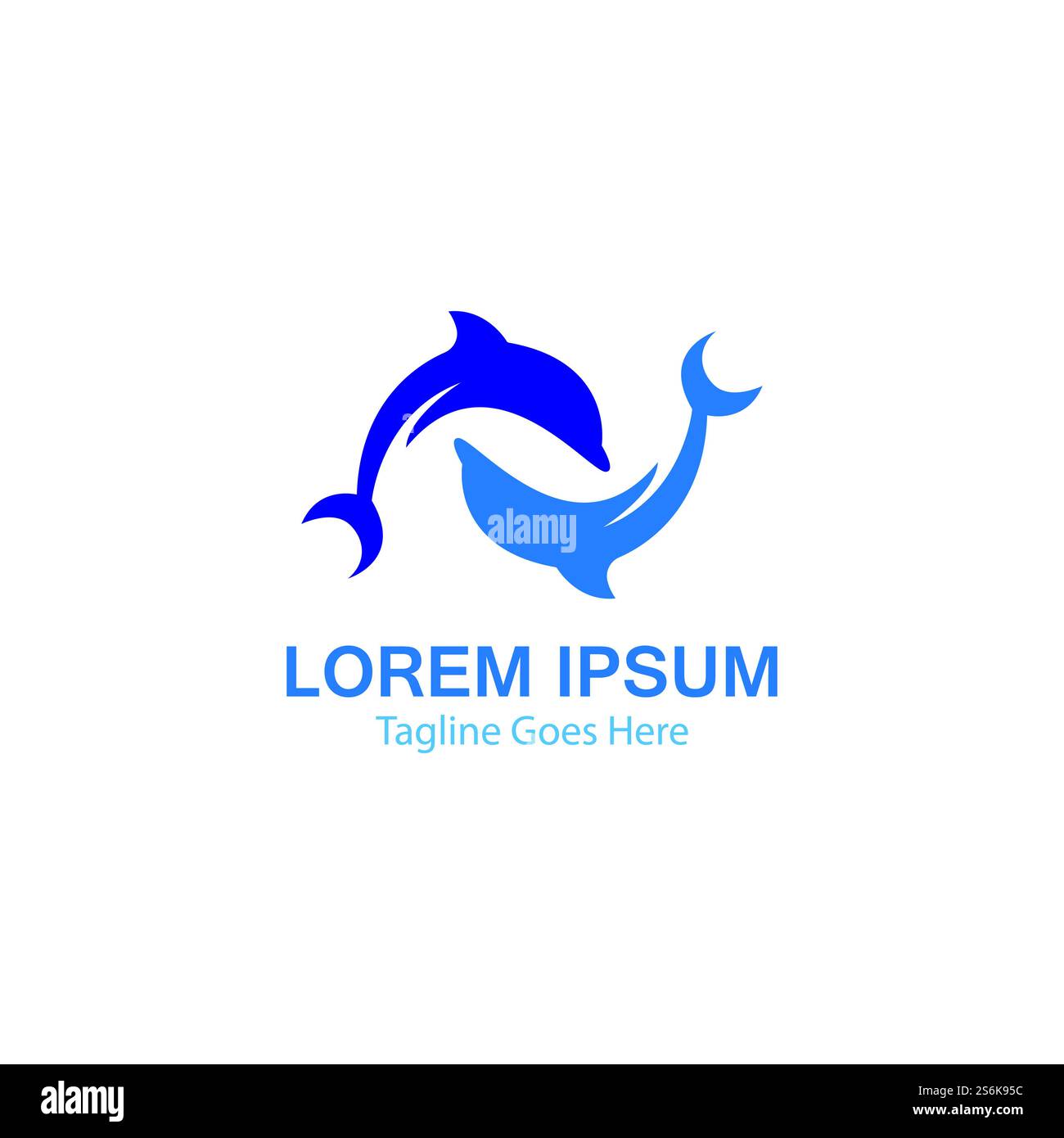 Dolphin smart fish jump logo in the sea template design Stock Vector ...