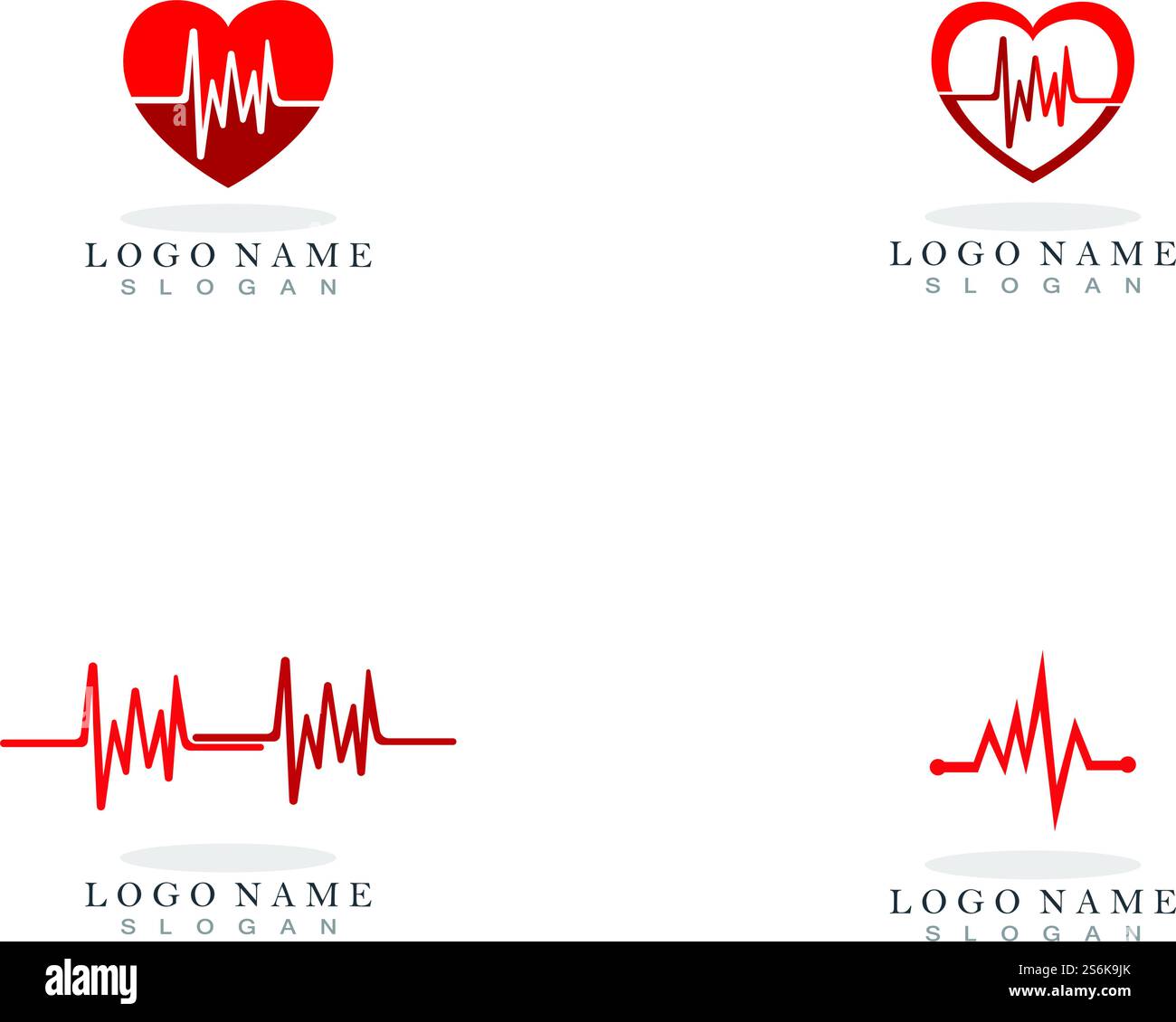 Heart pulse logo icon template vector Stock Vector Image & Art - Alamy